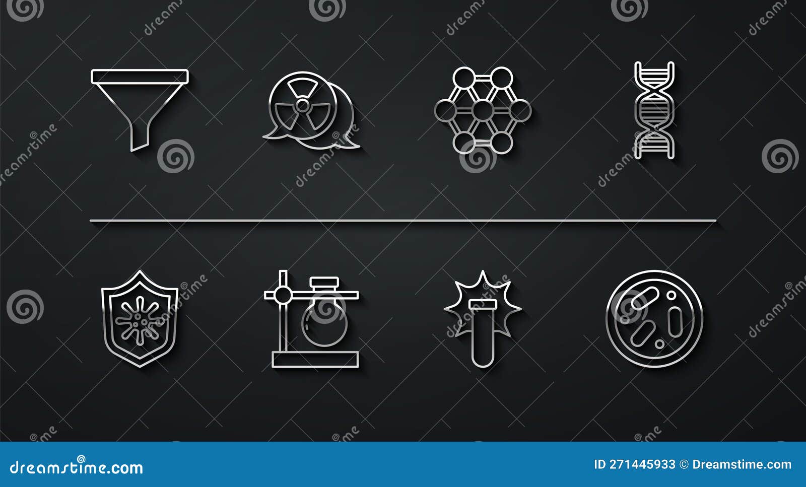 Set Line Funnel or Filter, Shield Protecting from Virus, DNA Symbol ... Set Line Funnel or Filter, Shield Protecting from Virus, DNA Symbol ...