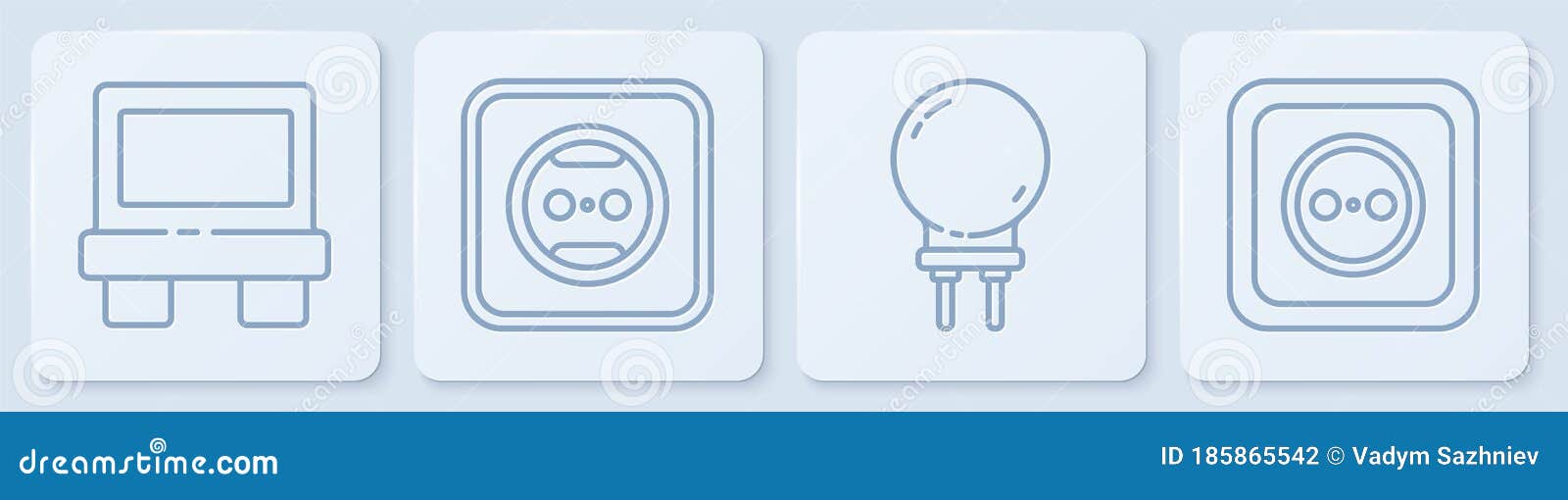 Set Line Fuse, Light Emitting Diode, Electrical Outlet and Electrical ...