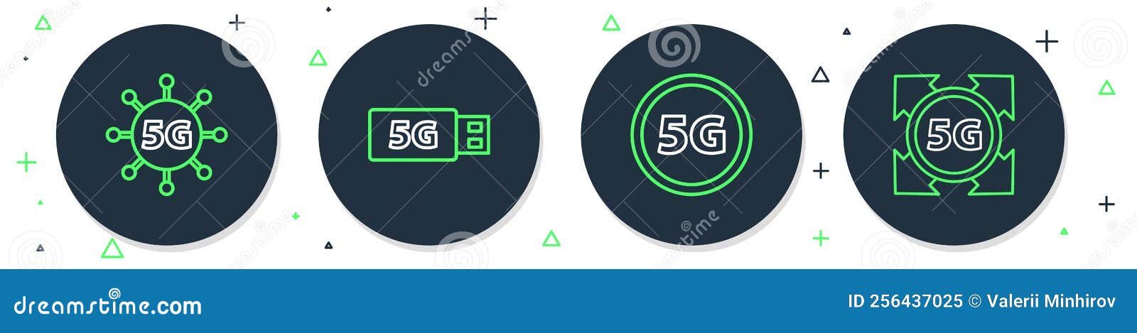 Set Line 5G Modem, Globe Sim Card, Network and Icon. Vector Stock ...