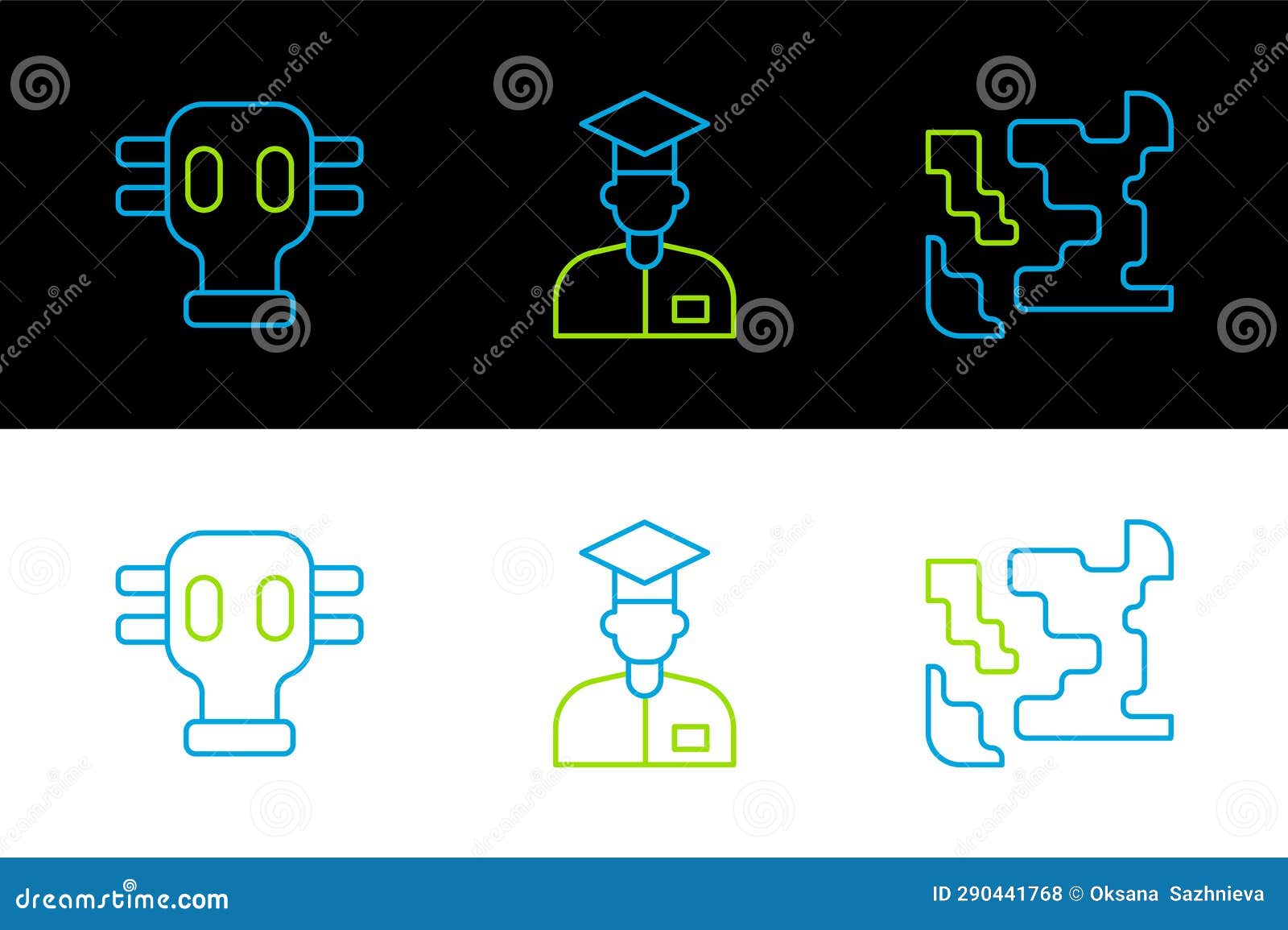 Set Line Gaseous, Mask and Laboratory Assistant Icon. Vector Stock ...