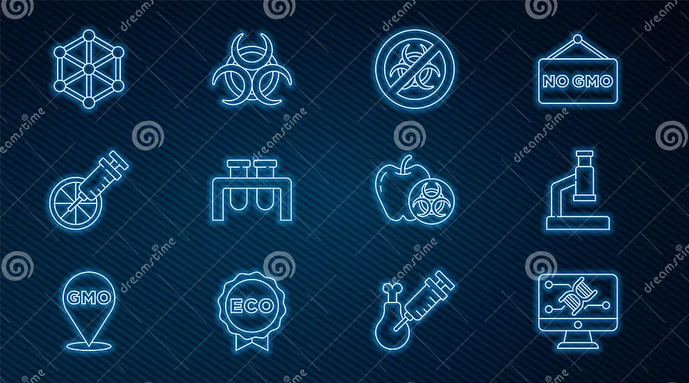 Set Line Genetic Engineering Modification, Microscope, Stop GMO, Test ...