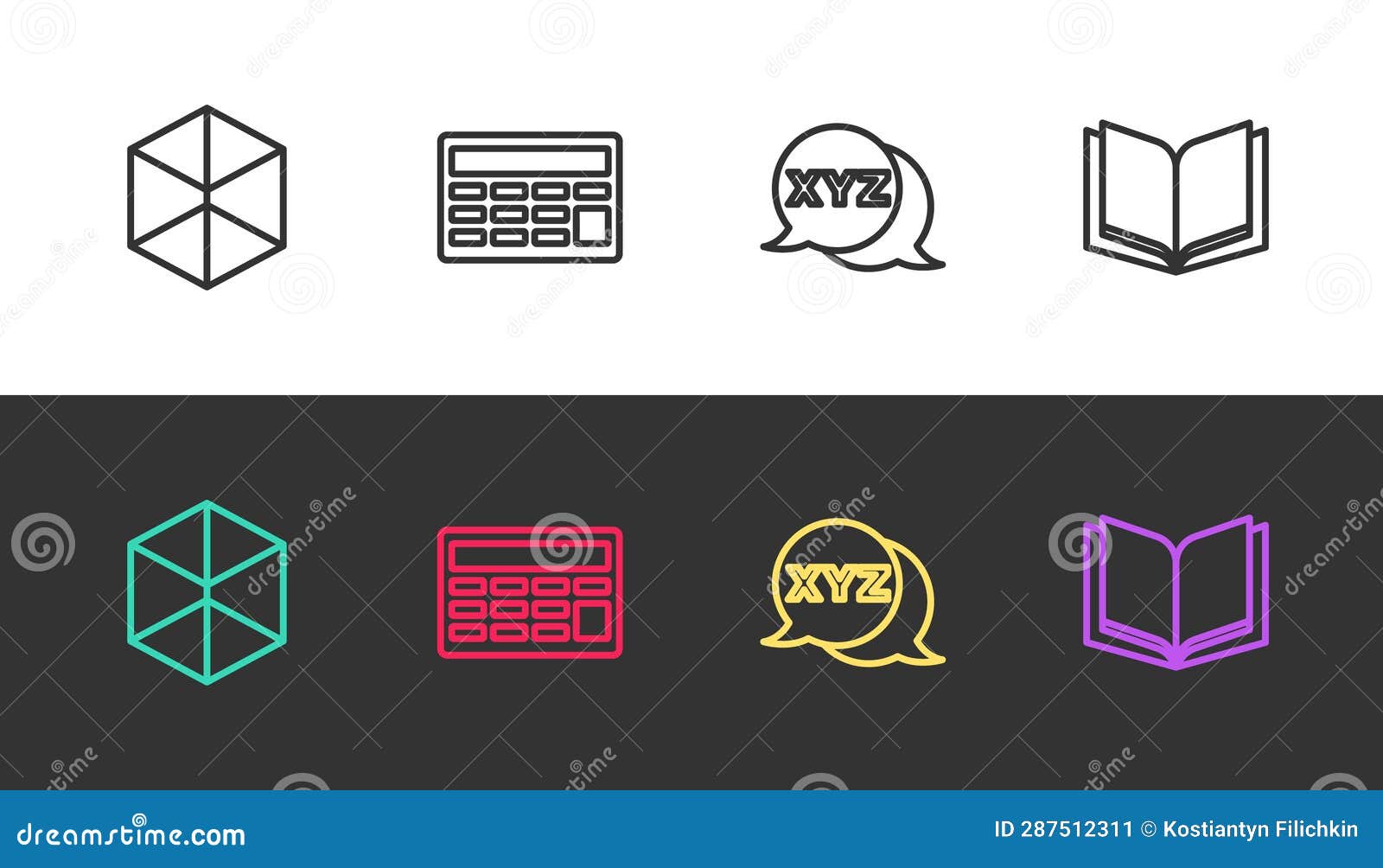 Set Line Geometric Figure Cube Calculator Xyz Coordinate System And