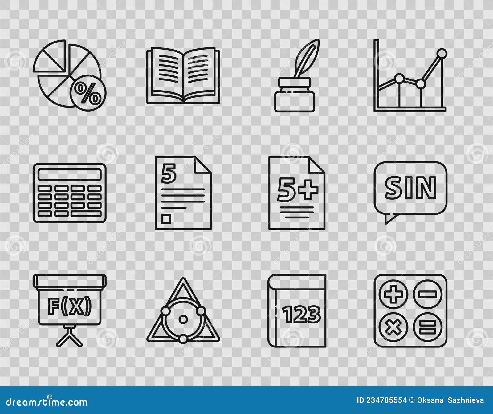 Set Line Geometric Figure Cube, Square Root, Chalkboard, Equation ...