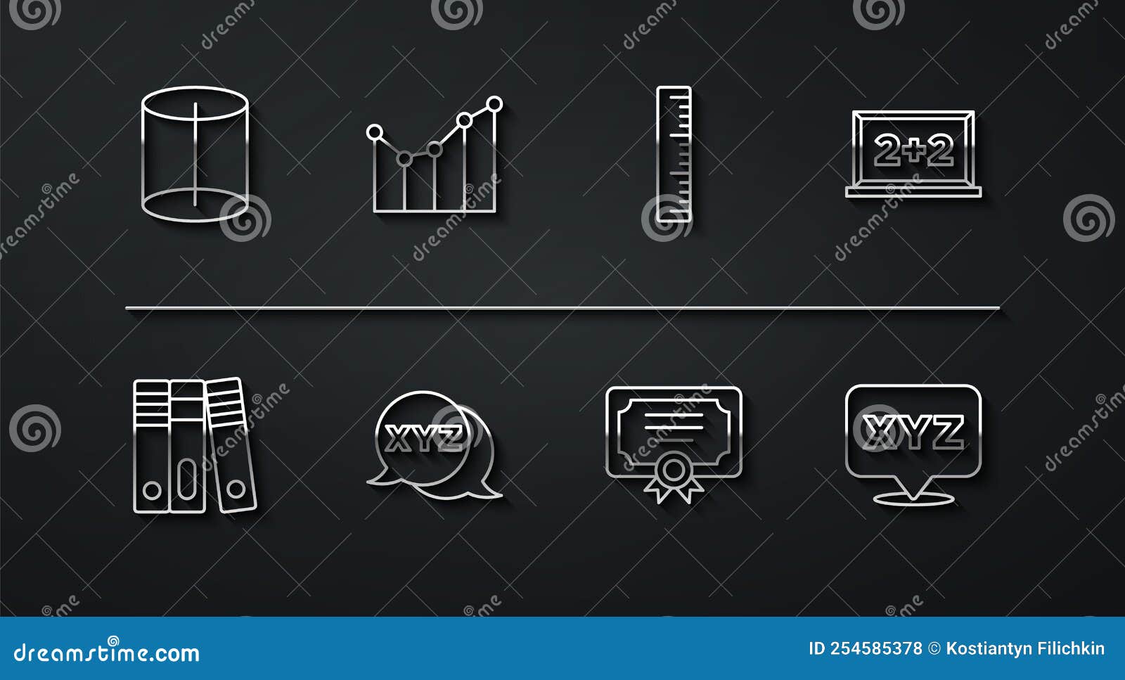 Set Line Geometric Figure, Office Folders, Chalkboard, Certificate ... Set Line Geometric Figure, Office Folders, Chalkboard, Certificate ...