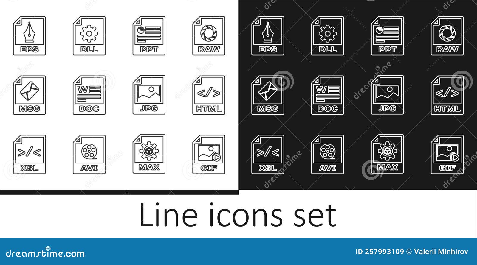 Set Line GIF File Document, HTML, PPT, DOC, MSG, EPS, JPG and DLL Icon ... Set Line GIF File Document, HTML, PPT, DOC, MSG, EPS, JPG and DLL Icon ...