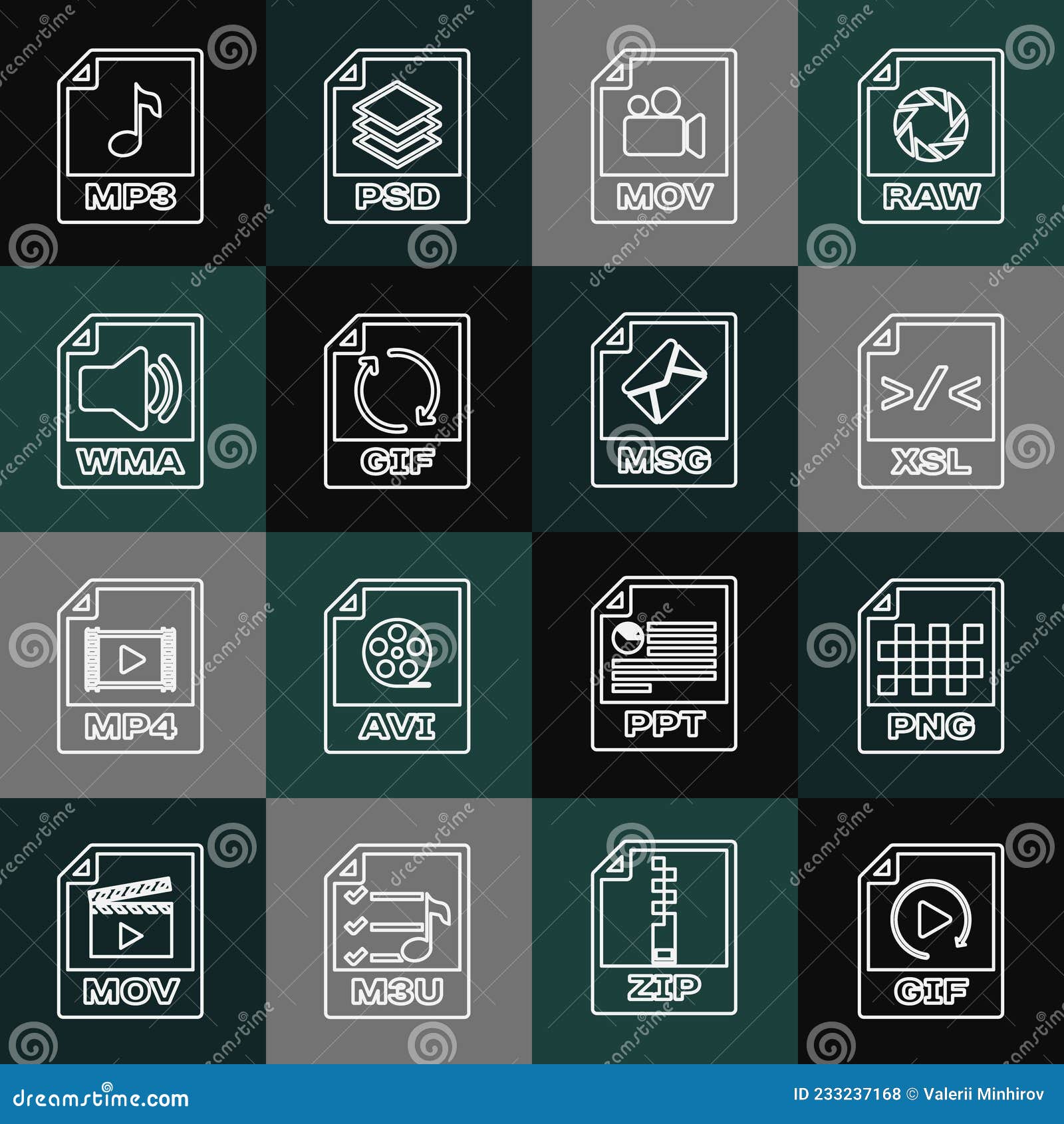 Set Line Gif File Document Png Xsl Mov Wma Mp3 E Icono Msg. Vector ... Set Line Gif File Document Png Xsl Mov Wma Mp3 E Icono Msg. Vector ...