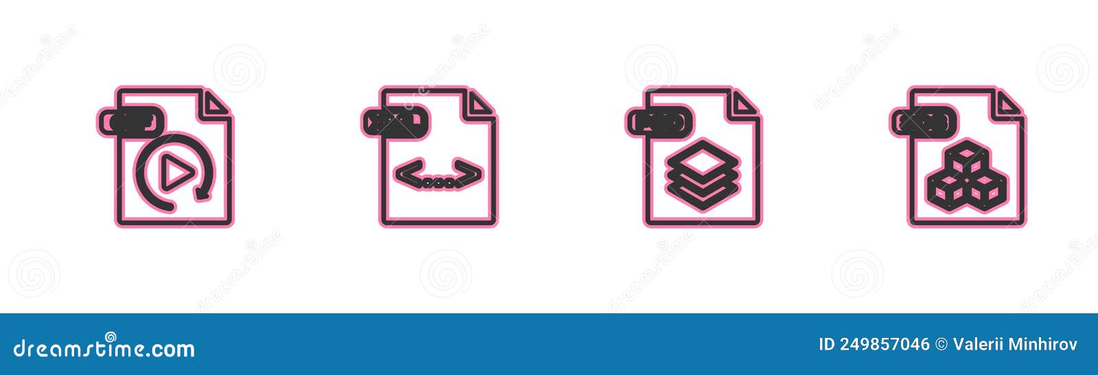 Set Line GIF File Document, PSD, XML and 3DS Icon. Vector Stock Vector ... Set Line GIF File Document, PSD, XML and 3DS Icon. Vector Stock Vector ...