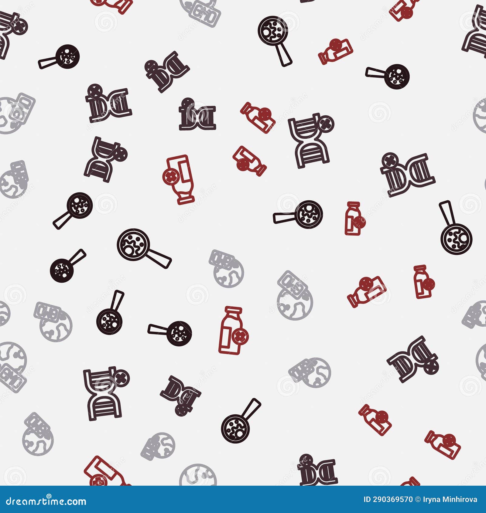 Set Line GMO, No, and Lactose Intolerance on Seamless Pattern. Vector Stock Illustration ...