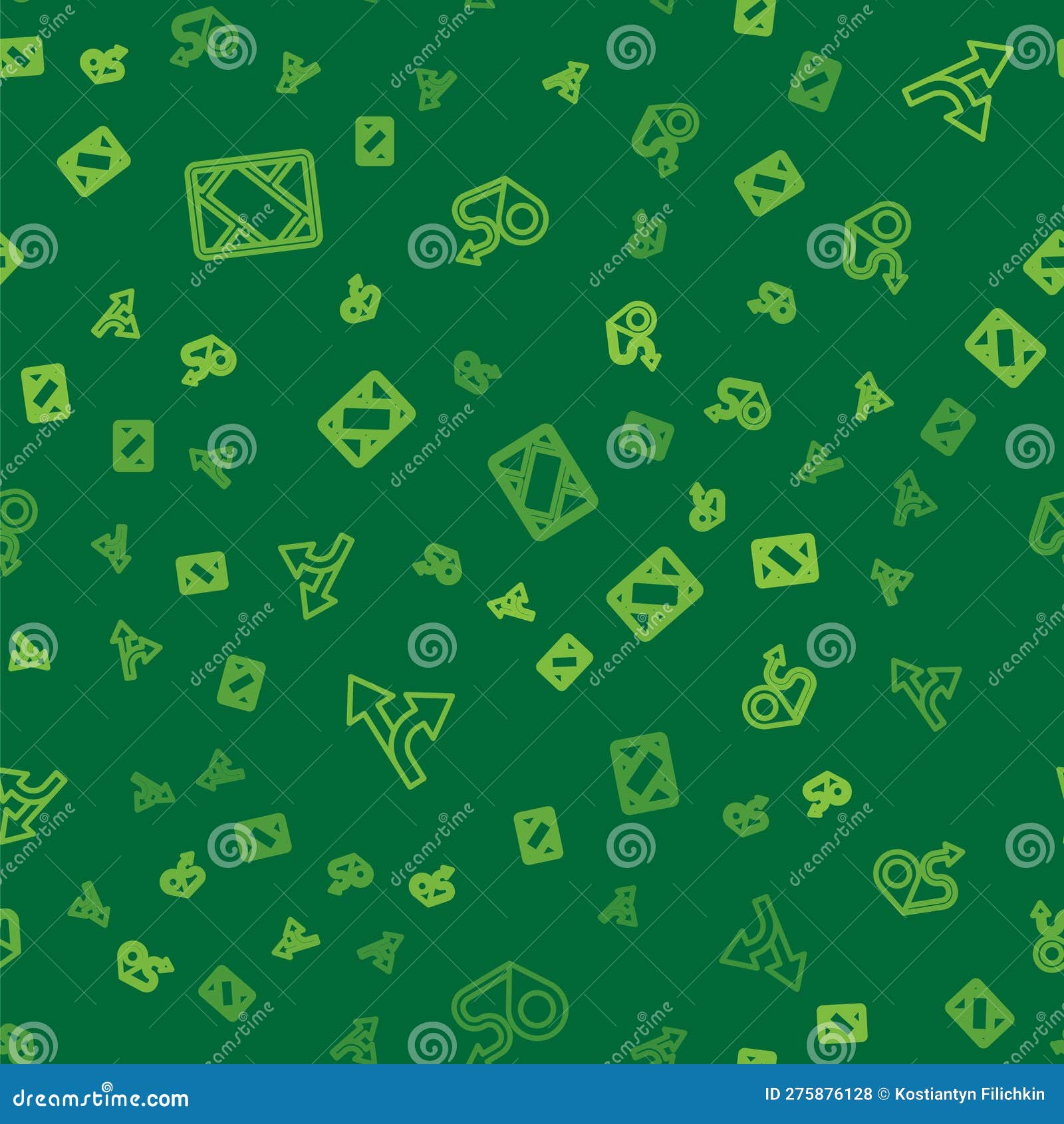 Set Line Gps Device with Map, Road Traffic Sign and Route Location on ...