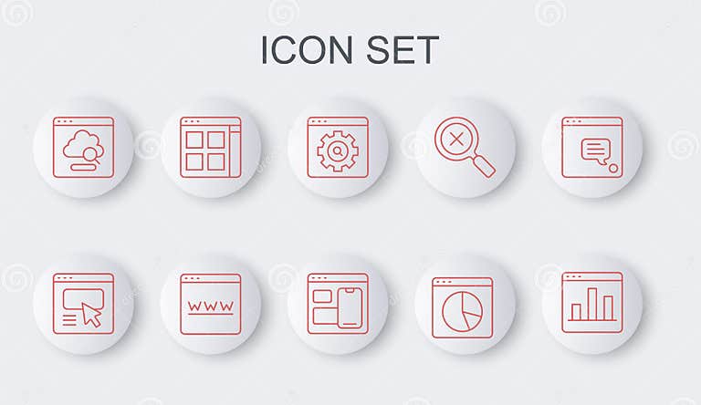 Set Line Graph Chart Infographic, UI or UX Design, Browser Setting ...