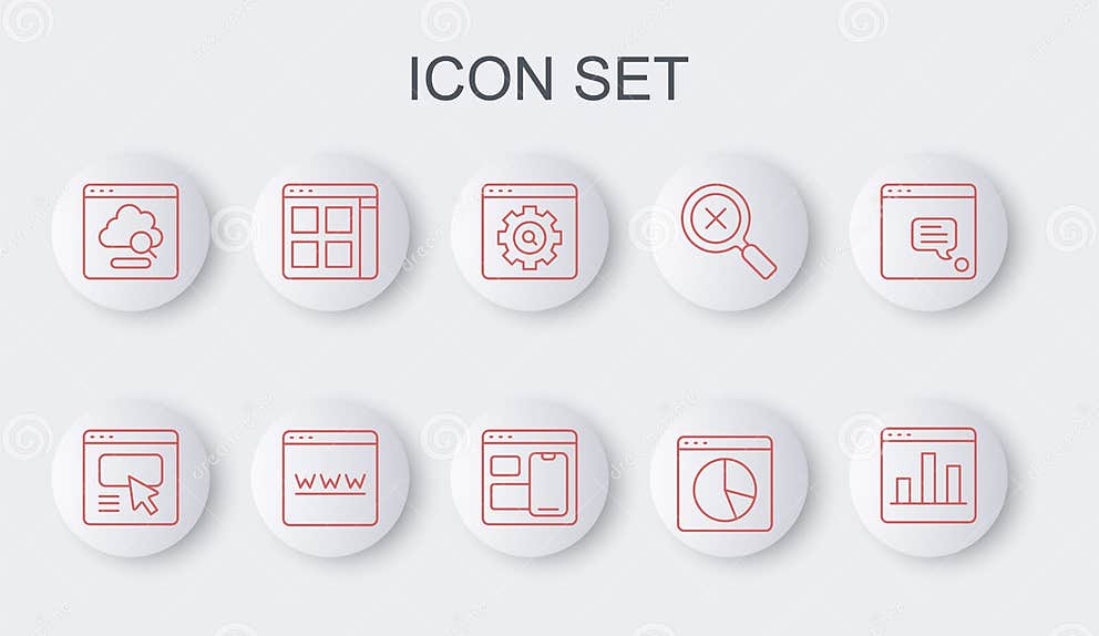 Set Line Graph Chart Infographic, UI or UX Design, Browser Setting, Cloud Technology Data ...