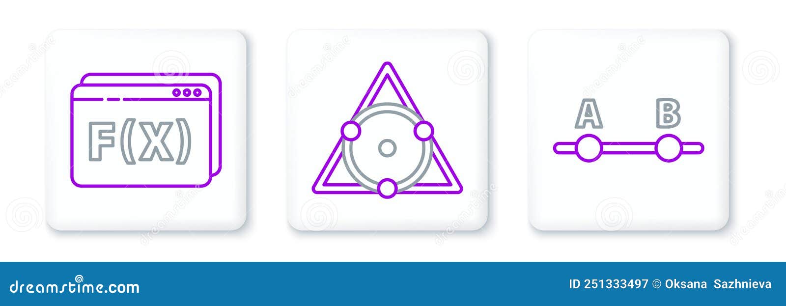 Set Line Graph, Schedule, Chart, Diagram, Function Mathematical Symbol And Triangle Icon. Vector ...