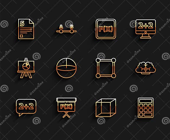 Set Line Graph, Schedule, Chart, Diagram, Geometric Figure Cube ...