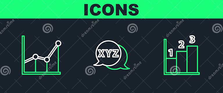 Set Line Graph, Schedule, Chart, Diagram, and XYZ Coordinate System ...