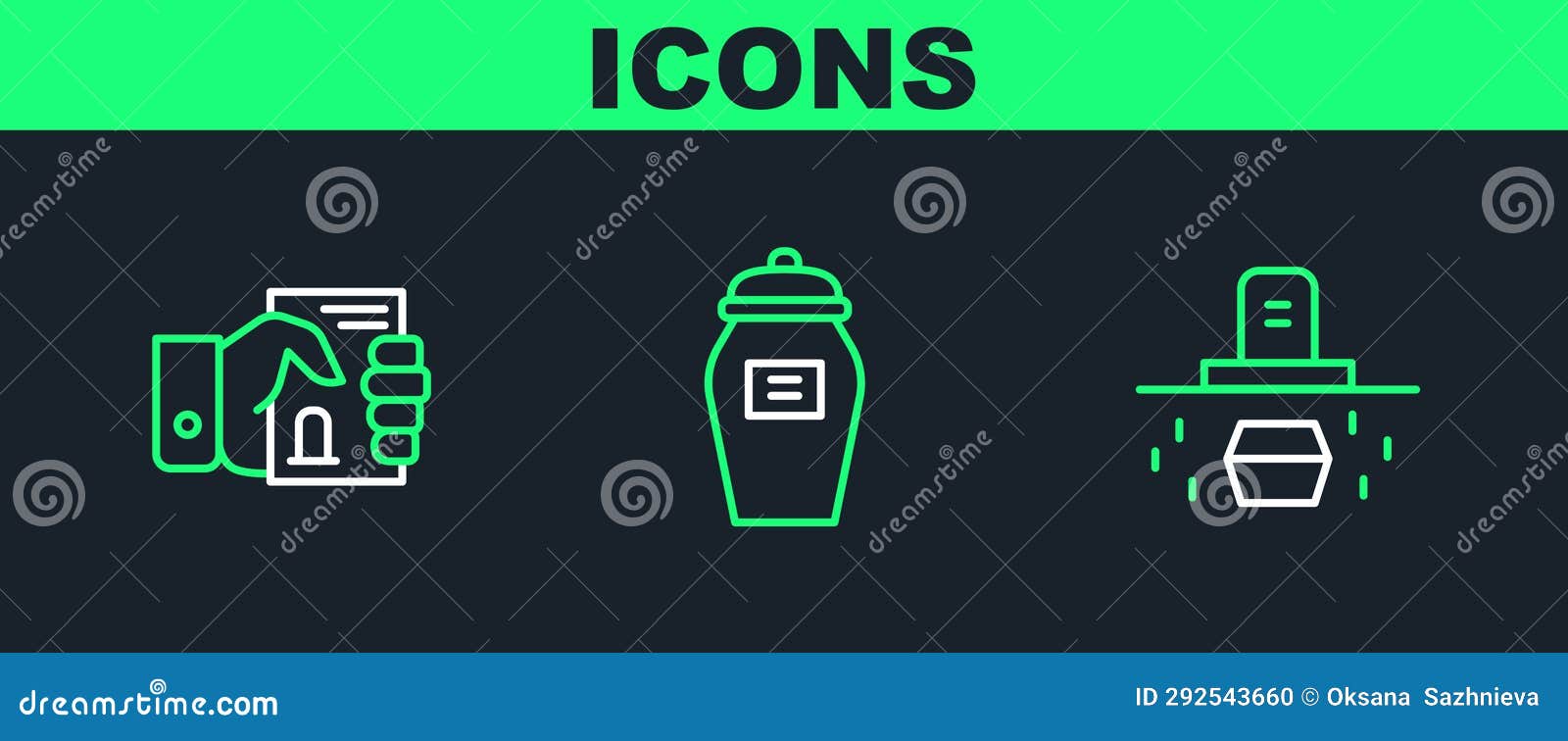 Coffin, Death Outline Blue Neon Icon. Detailed Set Of Death ...