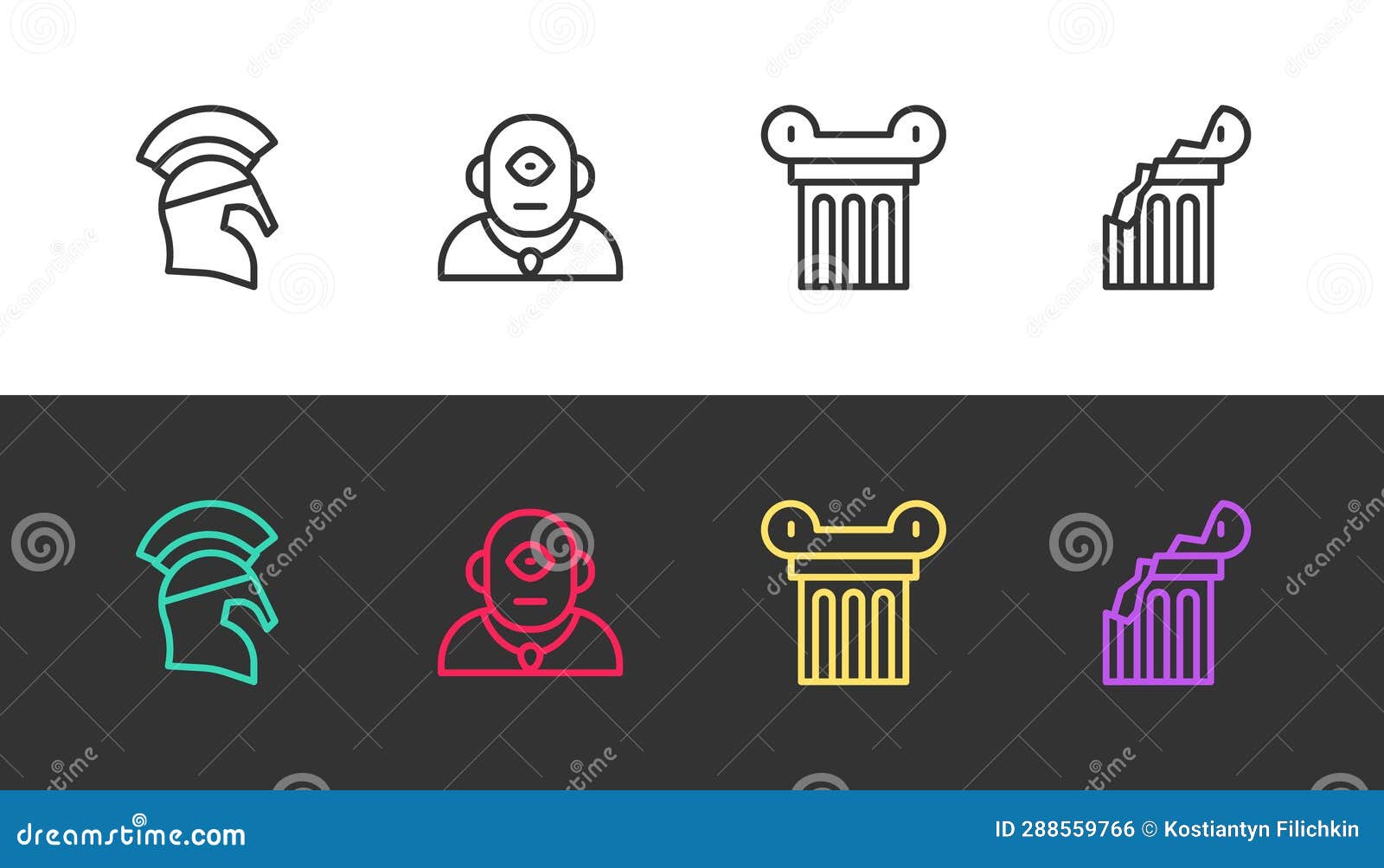 Cyclops Ancient Greek Style Tribal Design Royalty-Free Illustration ...