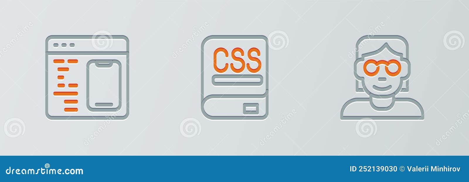 Set Line Hacker Or Coder Software And Books About Programming Icon Vector Stock Vector