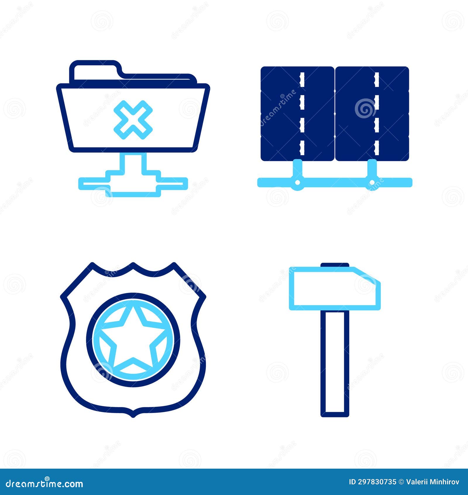 Set Line Hammer, Police Badge, Server, Data, Web Hosting and FTP Cancel ... Set Line Hammer, Police Badge, Server, Data, Web Hosting and FTP Cancel ...