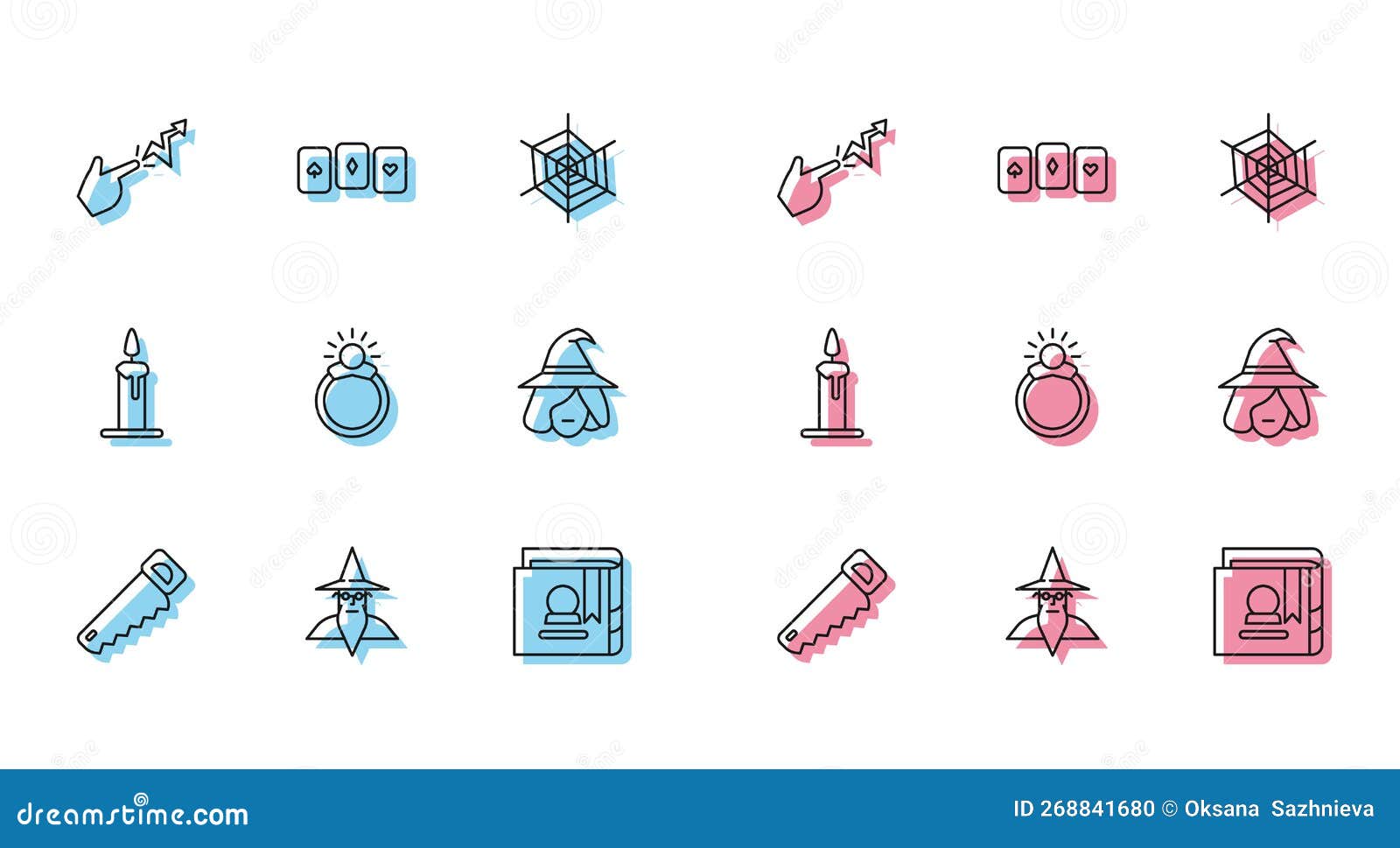 Set Line Hand Saw, Wizard Warlock, Spell, Ancient Magic Book, Magic ...