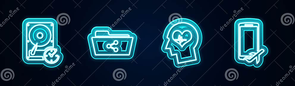 Set Line Hard Disk Drive with Clockwise, Share Folder, Head Heartbeat ...