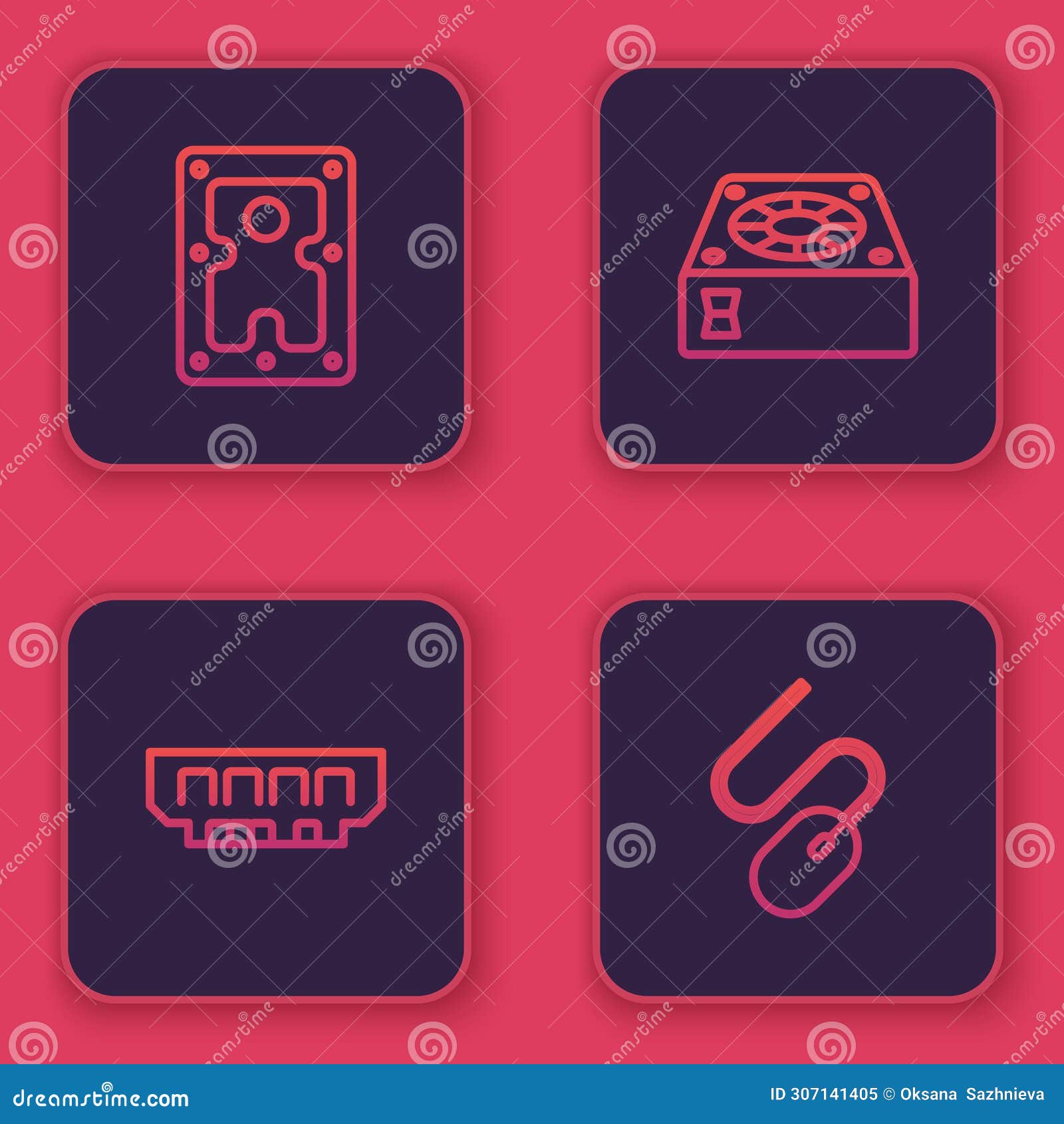 Pop Art Line Hard Disk Drive HDD Icon Isolated On Color Background ...