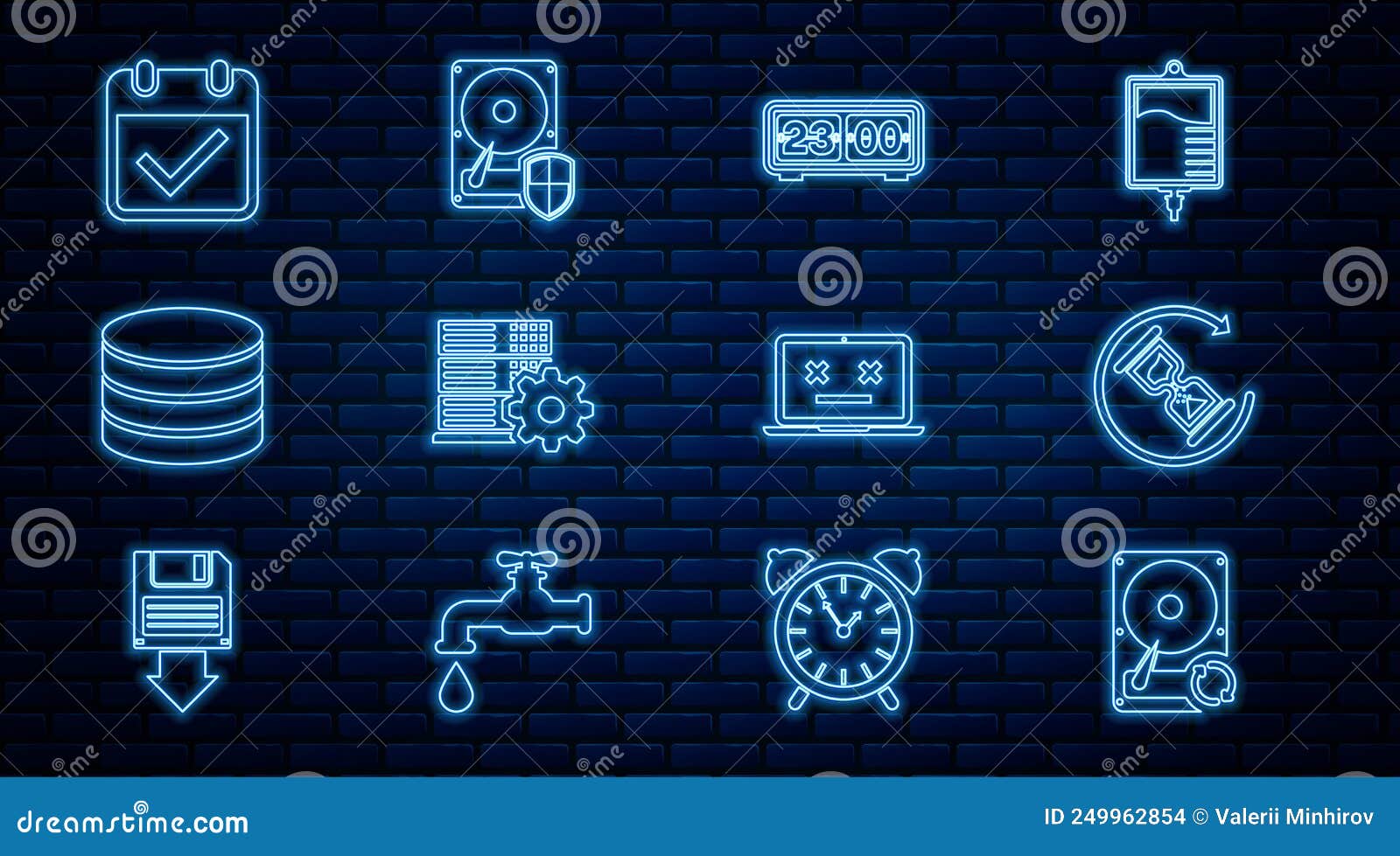 Set Line Hard Disk Drive HDD Sync Refresh, Waiting, Retro Flip Clock, Server Setting, Database ...