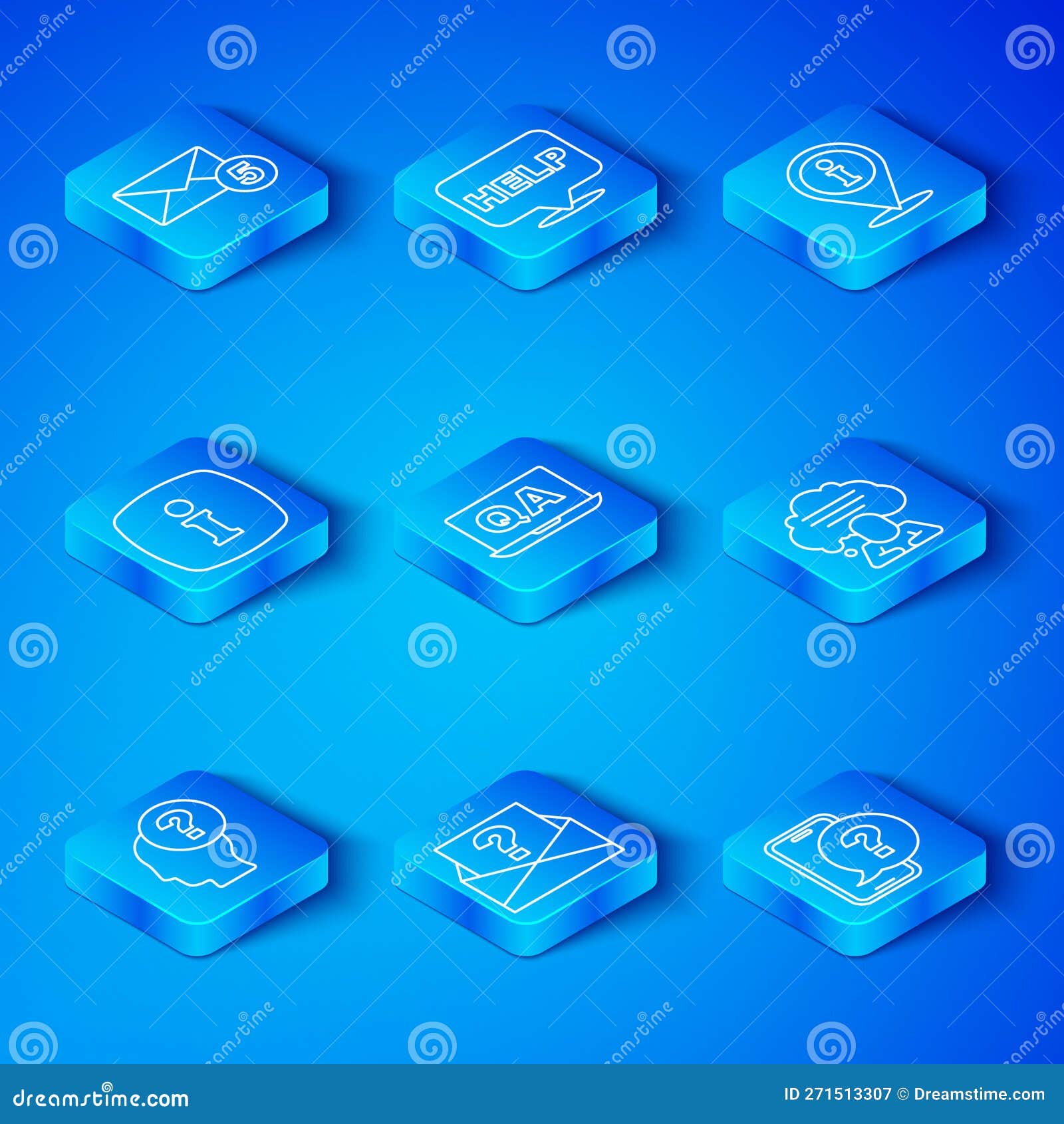 Set Line Head with Question Mark, Question and Answer, Envelope, Speech ...