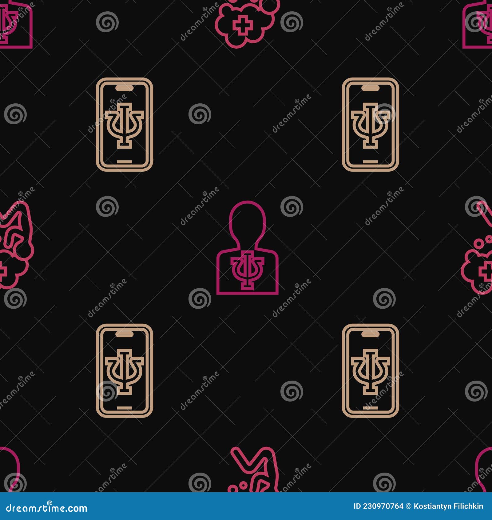 Set Line Helping Hand, Psychologist Online and Psychology, Psi on ...