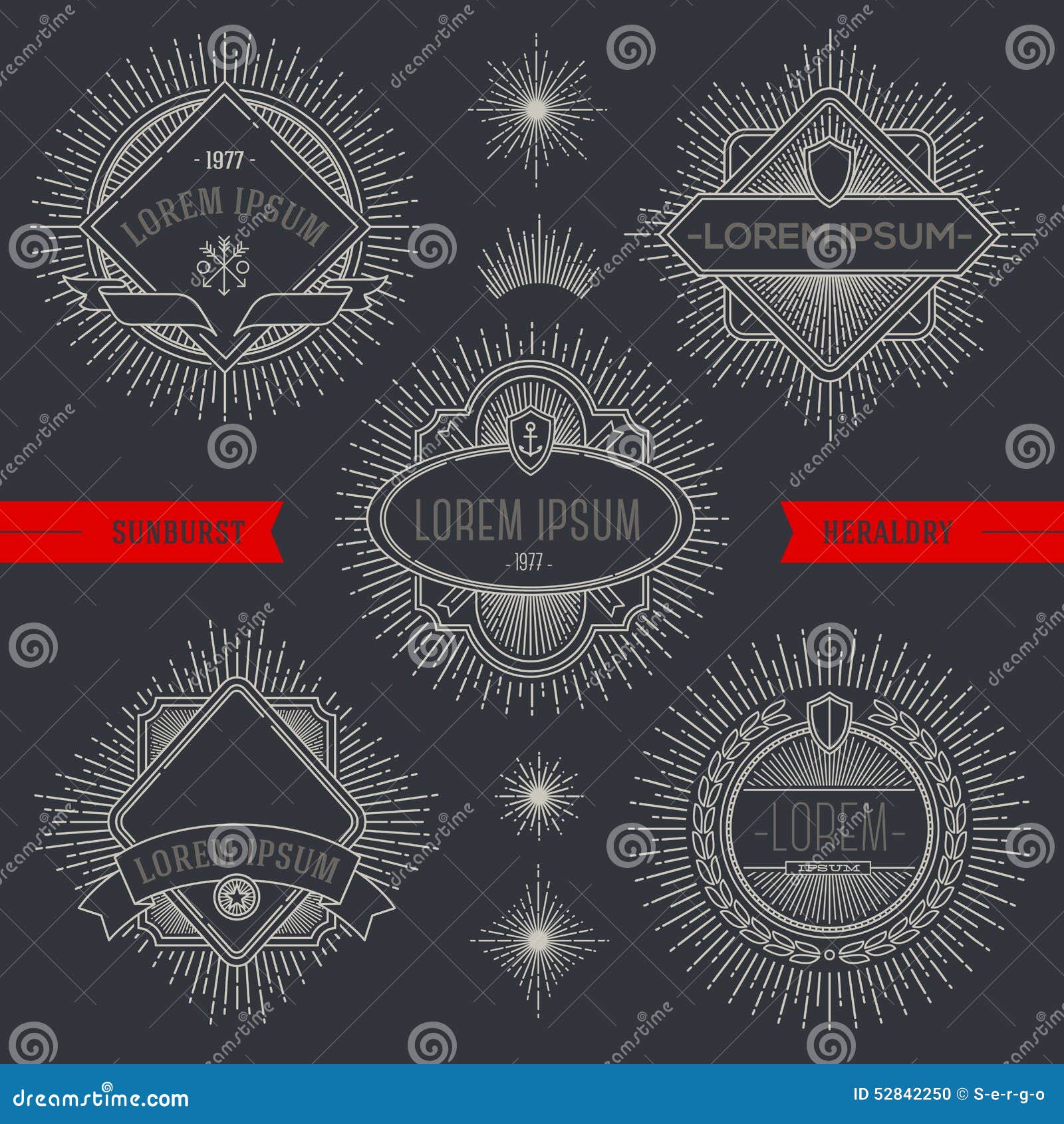 Heraldic Emblems, Shields Lions And Swords. Cartoon Vector ...