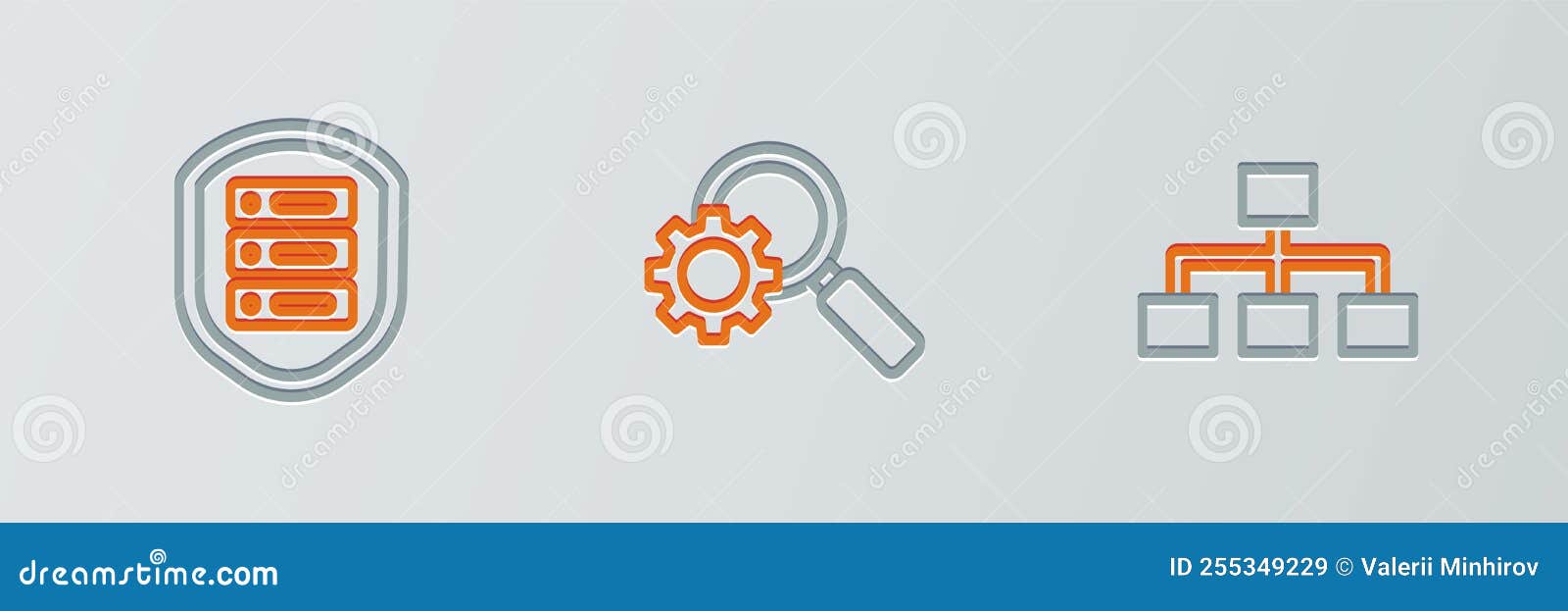 Set Line Hierarchy Organogram Chart, Server with Shield and Magnifying ... Set Line Hierarchy Organogram Chart, Server with Shield and Magnifying ...