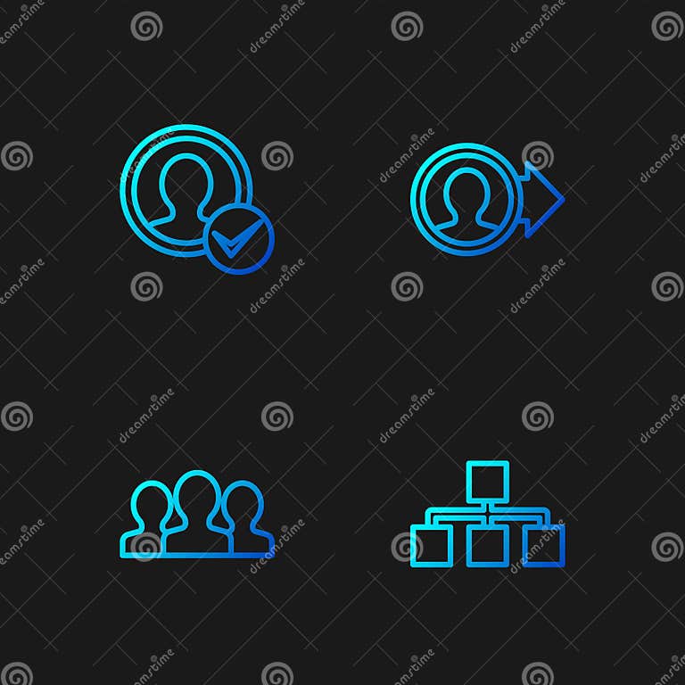 Set Line Hierarchy Organogram Chart, Users Group, Create Account Screen and . Gradient Color ...