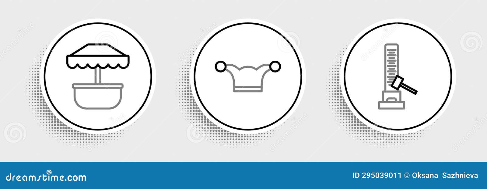 Set Line High Striker Attraction with Big Hammer, Attraction Carousel ...