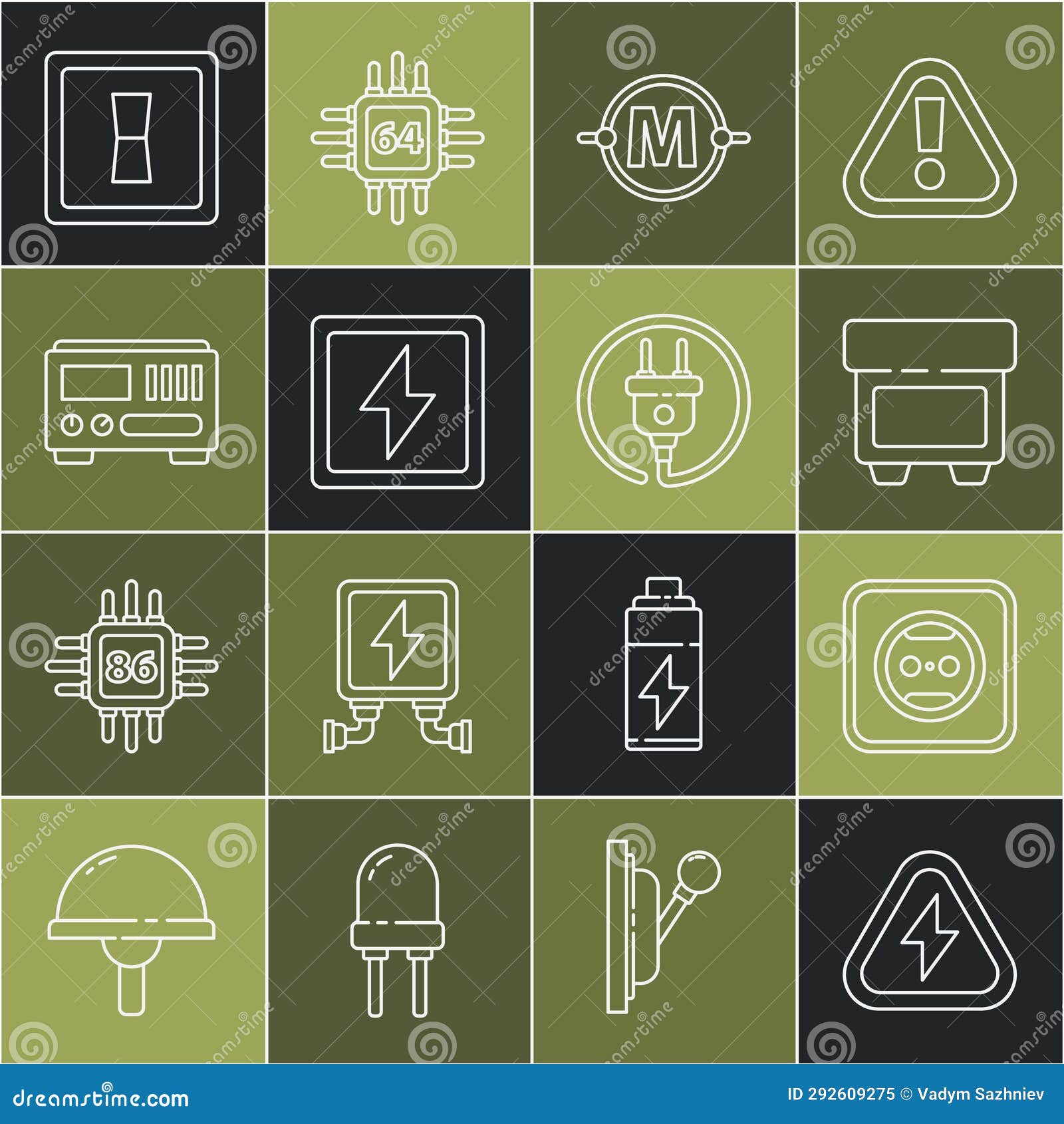 Set Line High Voltage, Electrical Outlet, Fuse, Circuit Scheme ...