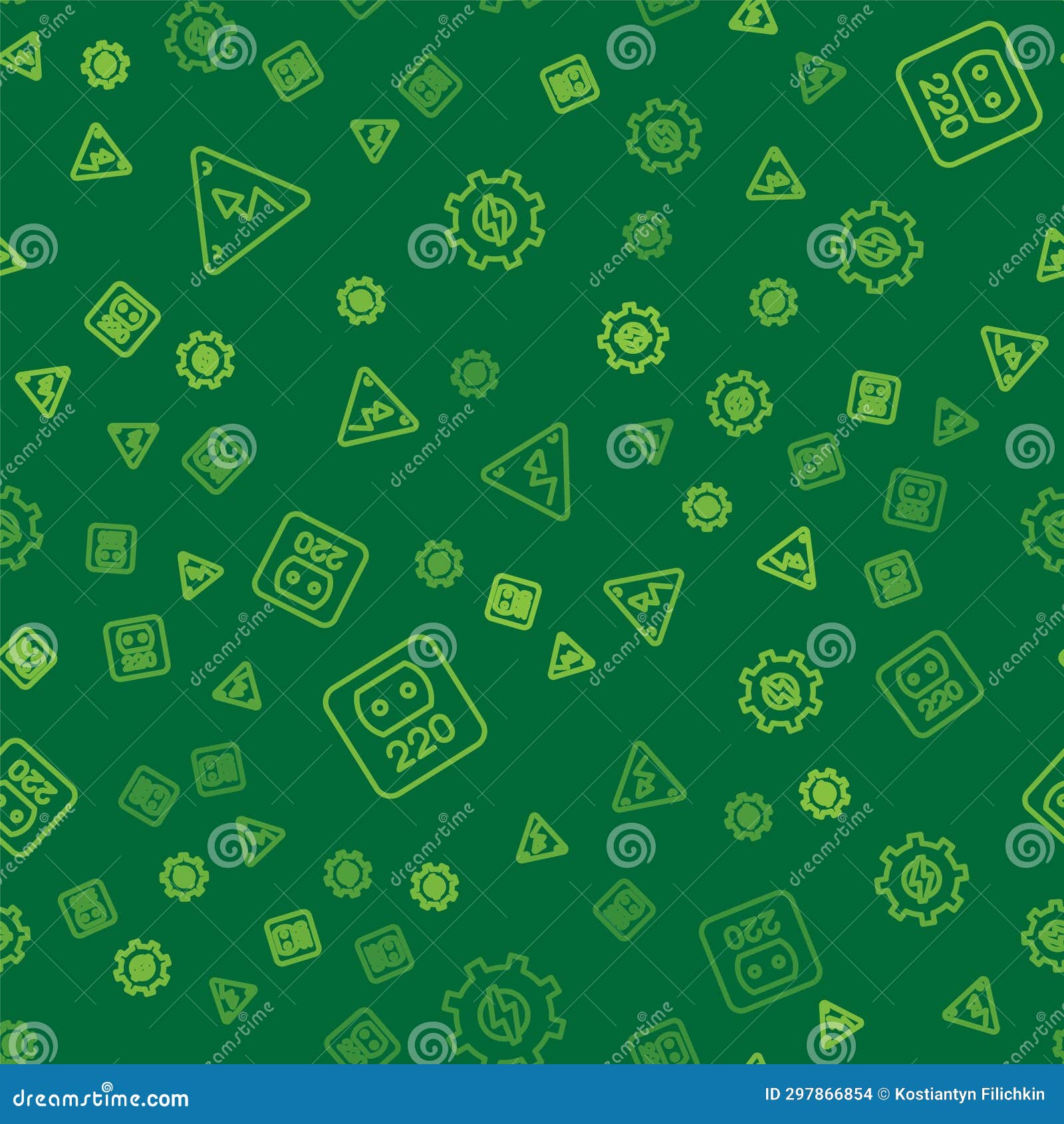 Set Line High Voltage, Electrical Outlet and Gear and Lightning on ...