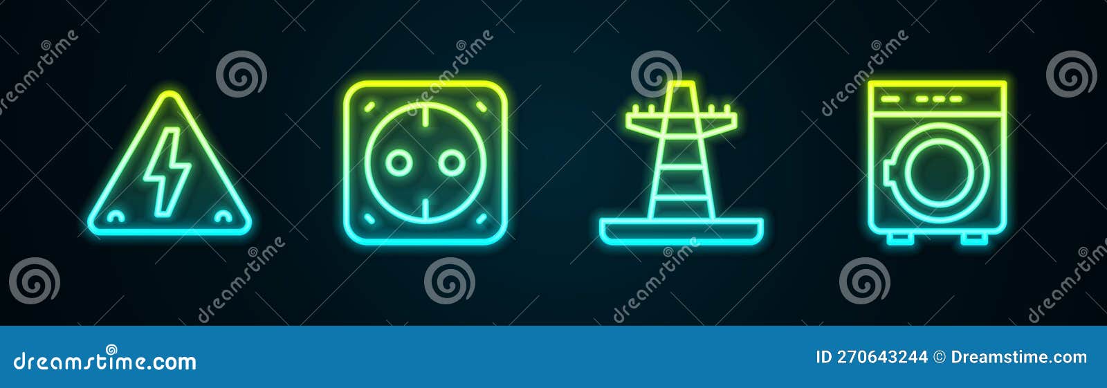 Set Line High Voltage, Electrical Outlet, Tower Line and Washer ...