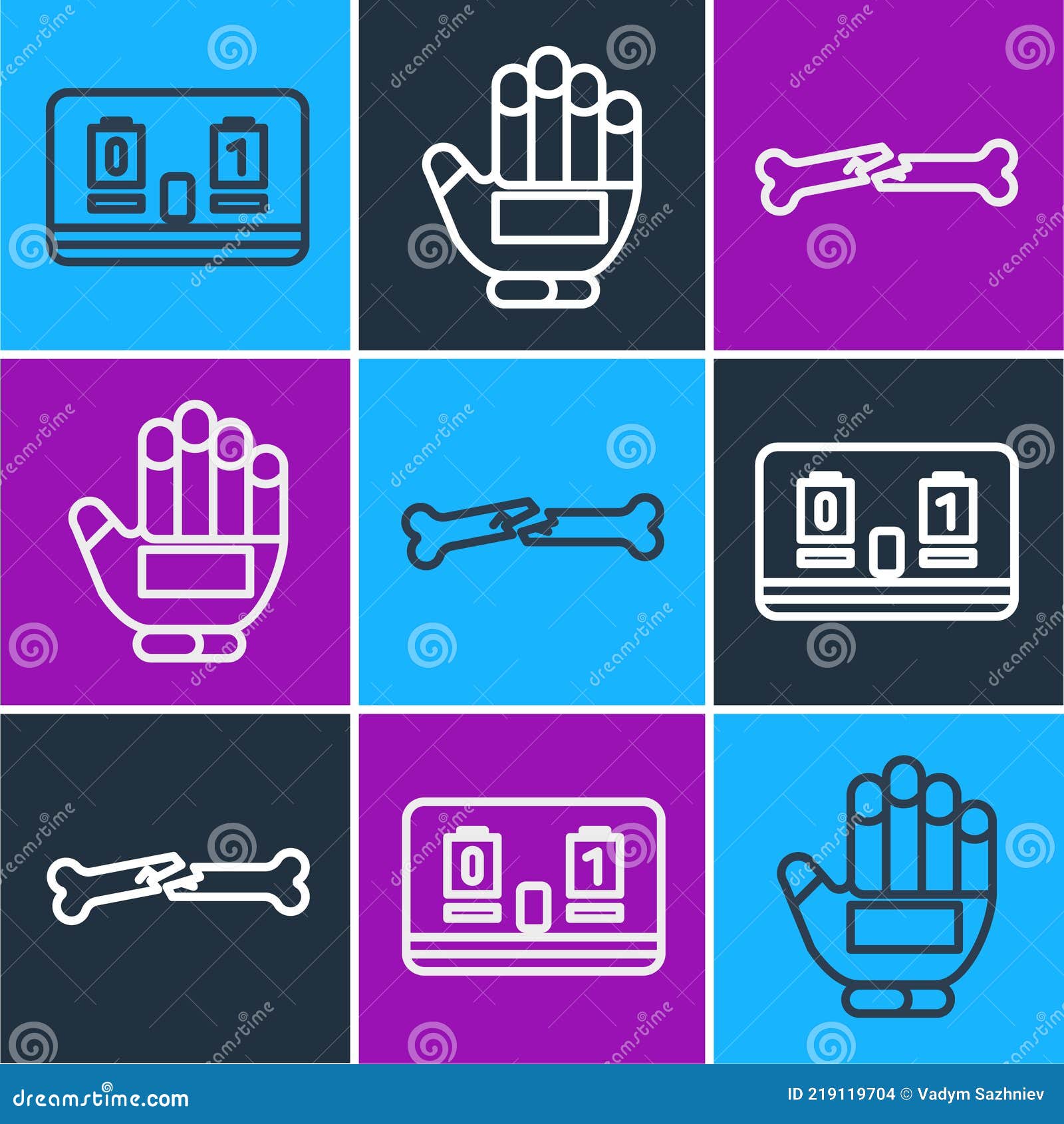 Set Line Hockey Mechanical Scoreboard, Human Broken Bone and Hockey ...