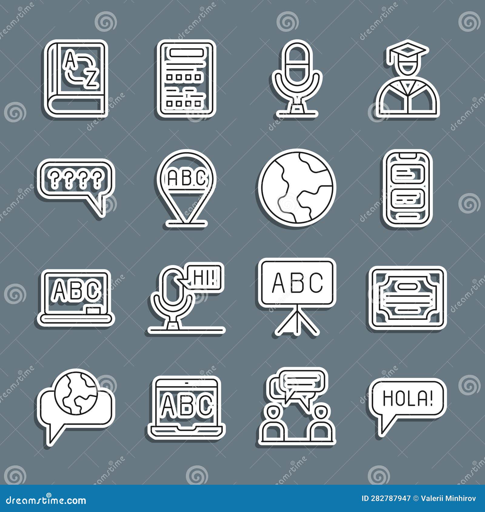 Set Line Hola in Different Languages, Certificate Template, Online ...