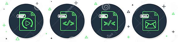 Set Line HTML File Document, XSL, GIF and EML Icon. Vector Stock Vector ... Set Line HTML File Document, XSL, GIF and EML Icon. Vector Stock Vector ...