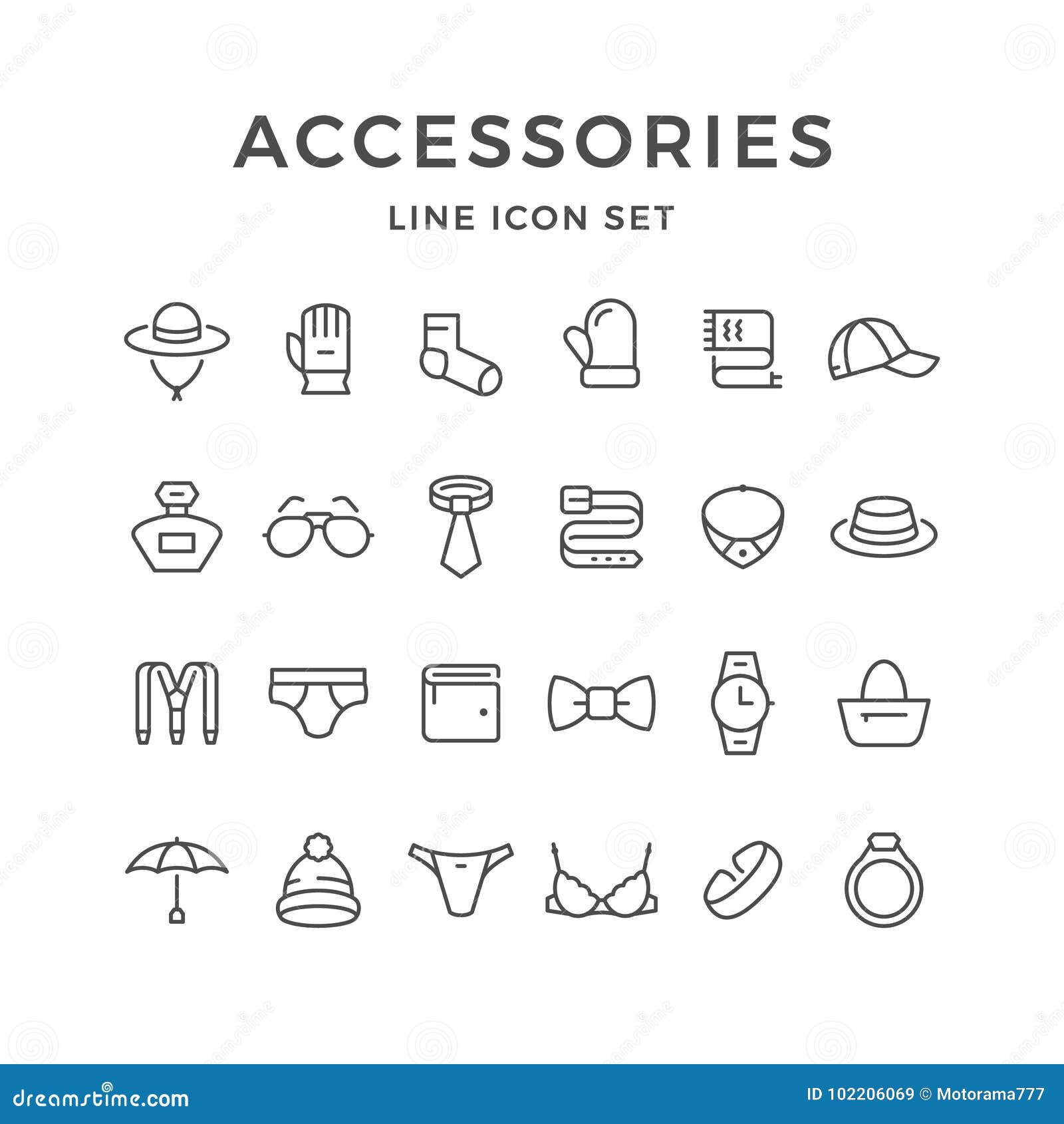 Set Line Icons of Accessories Stock Vector - Illustration of baseball ...