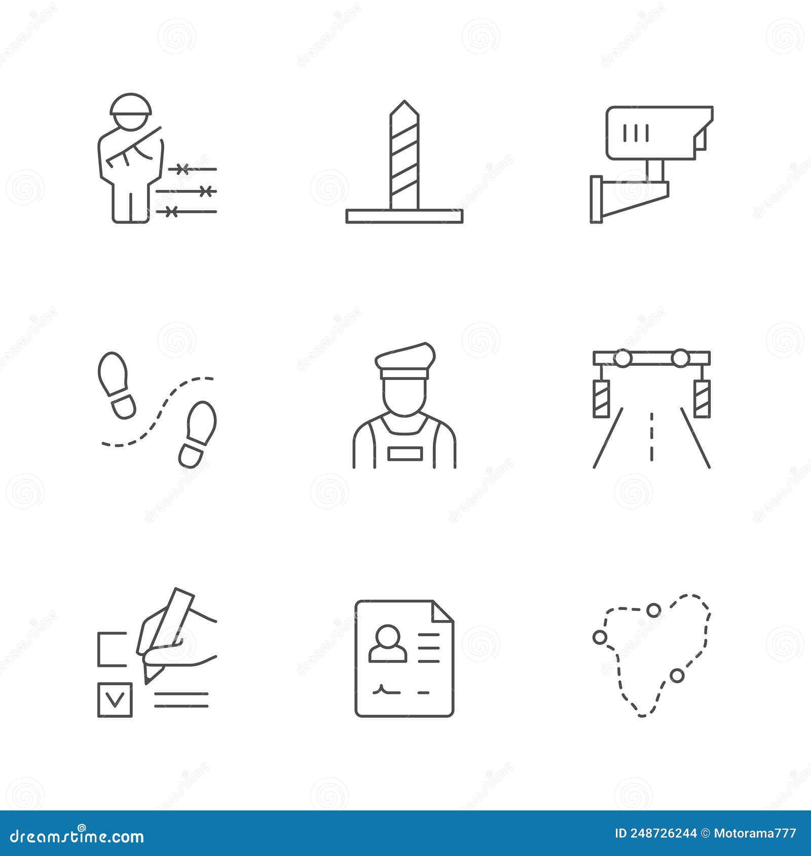 Set line icons of boundary stock vector. Illustration of outline ...