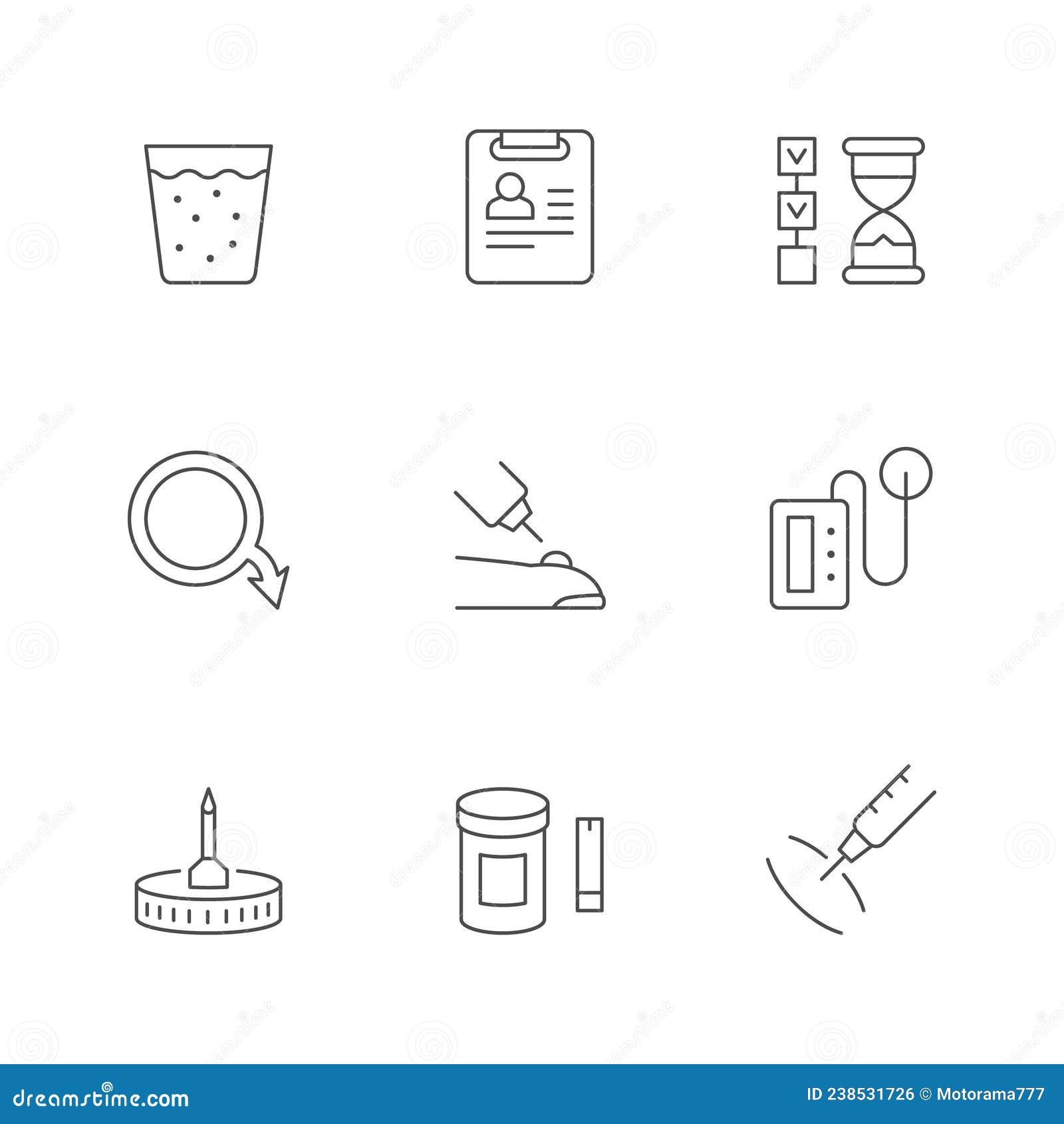 Set line icons of diabetes stock vector. Illustration of diabetes ...