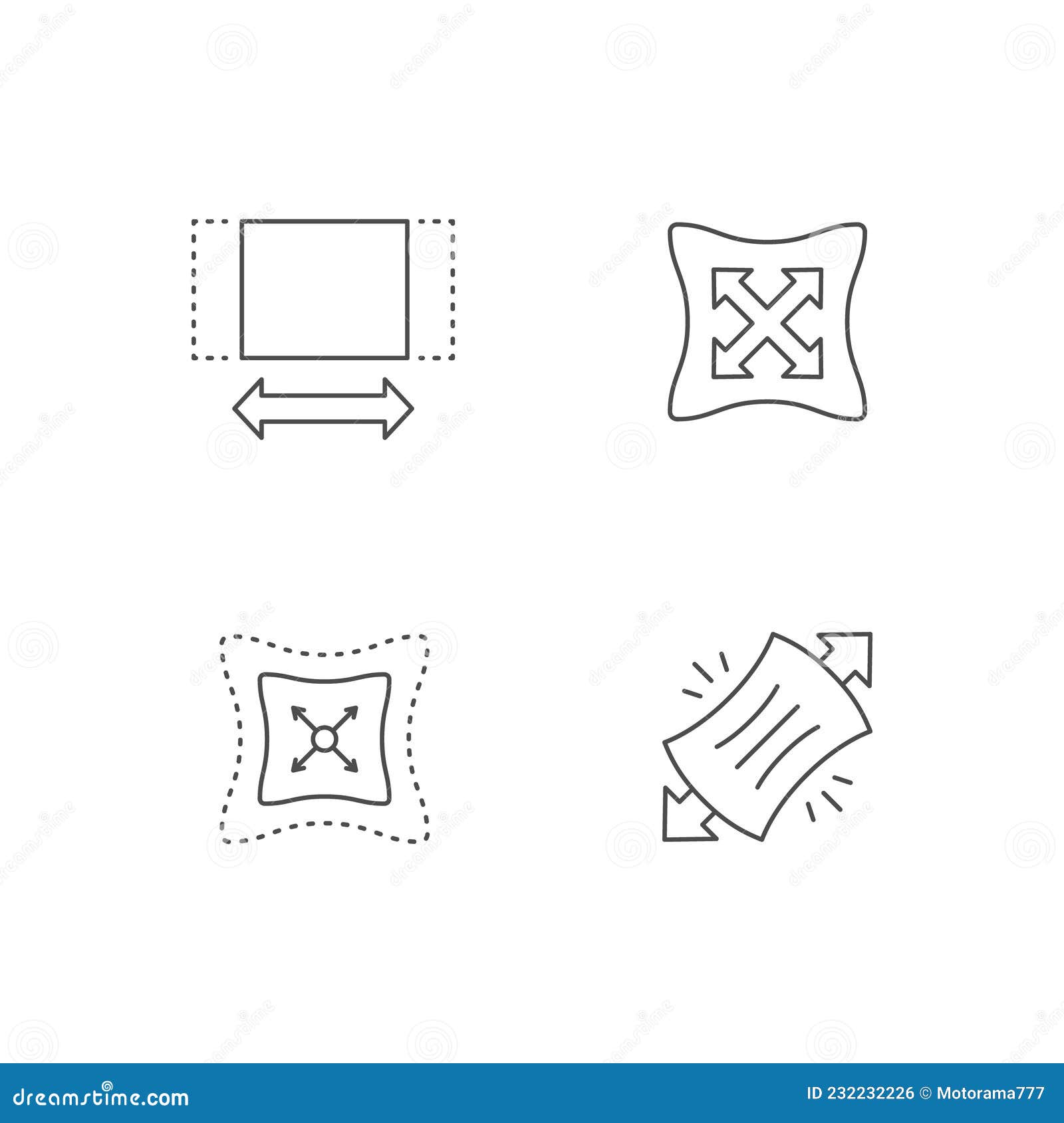 Set Line Icons of Fabric Stretching Stock Vector - Illustration of ...