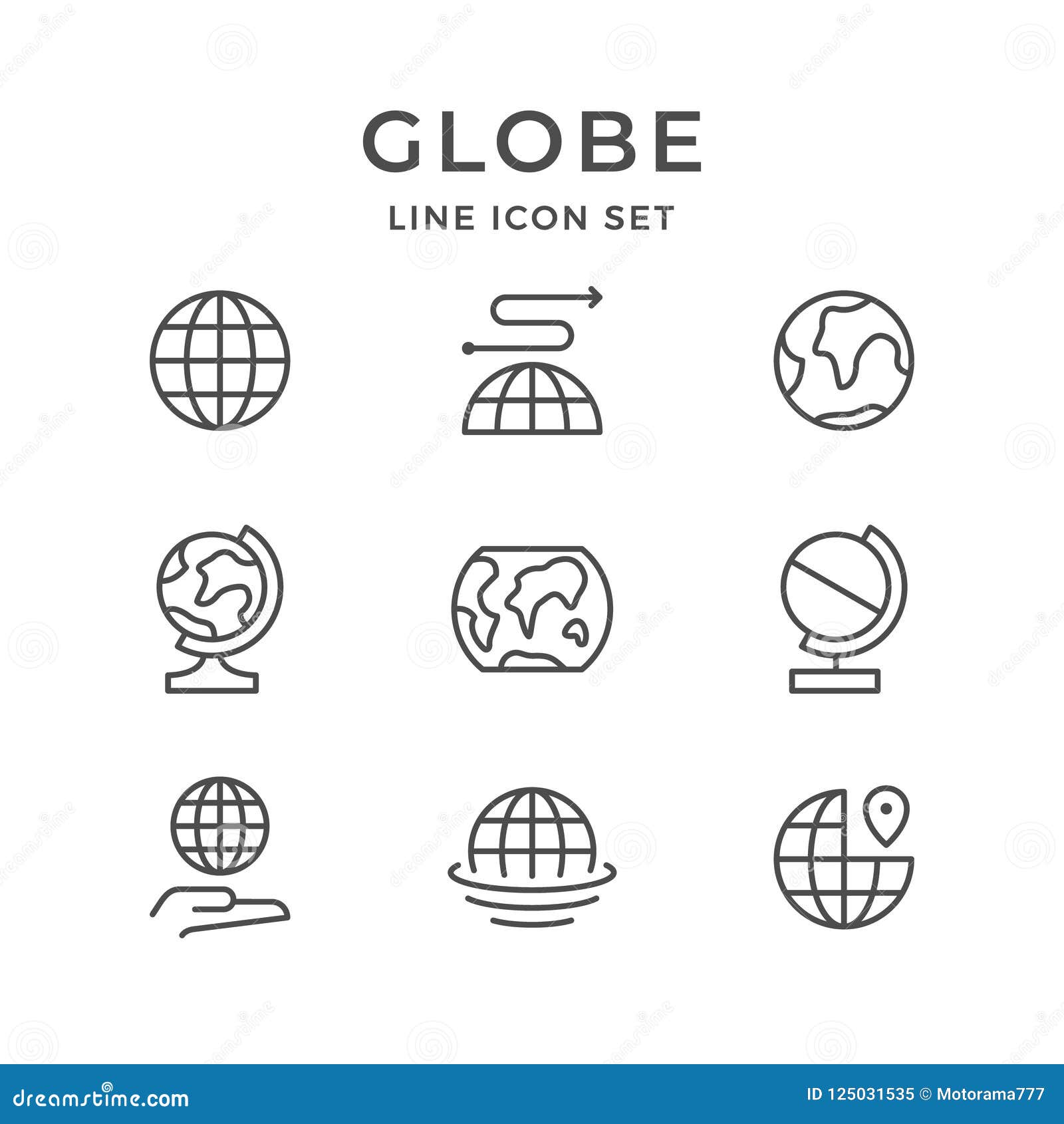 Set line icons of globe stock vector. Illustration of design - 125031535