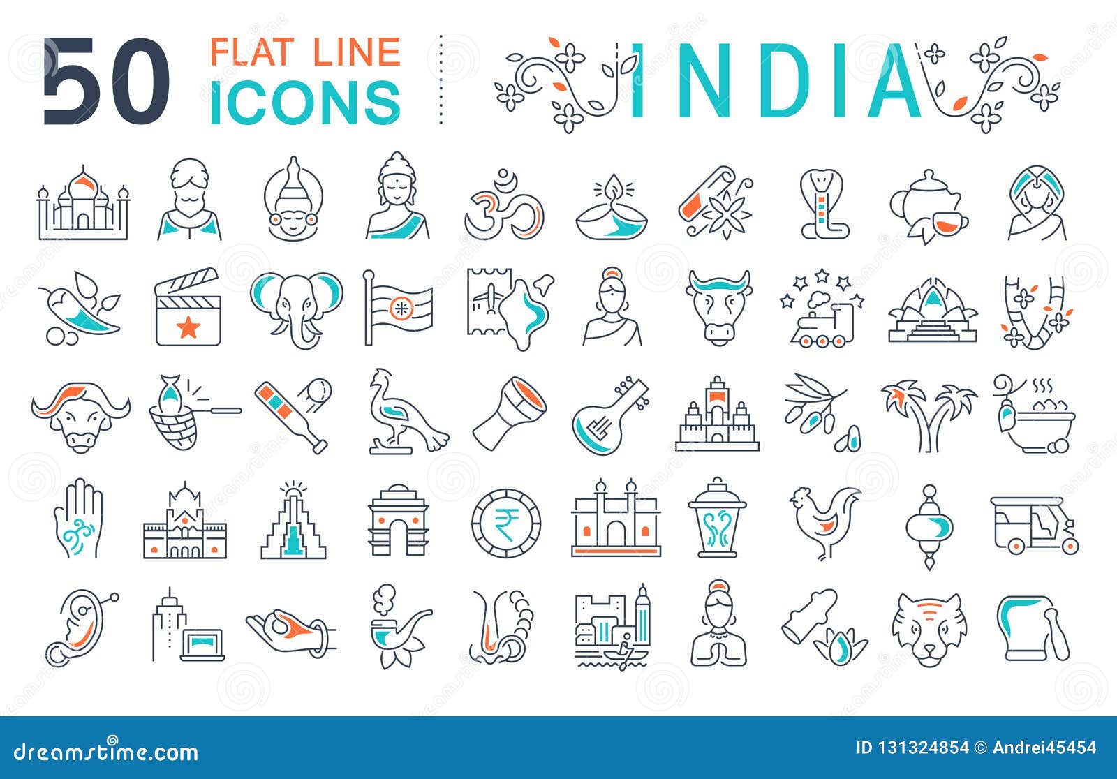 Icons Of India Vector Illustration | CartoonDealer.com #52715242