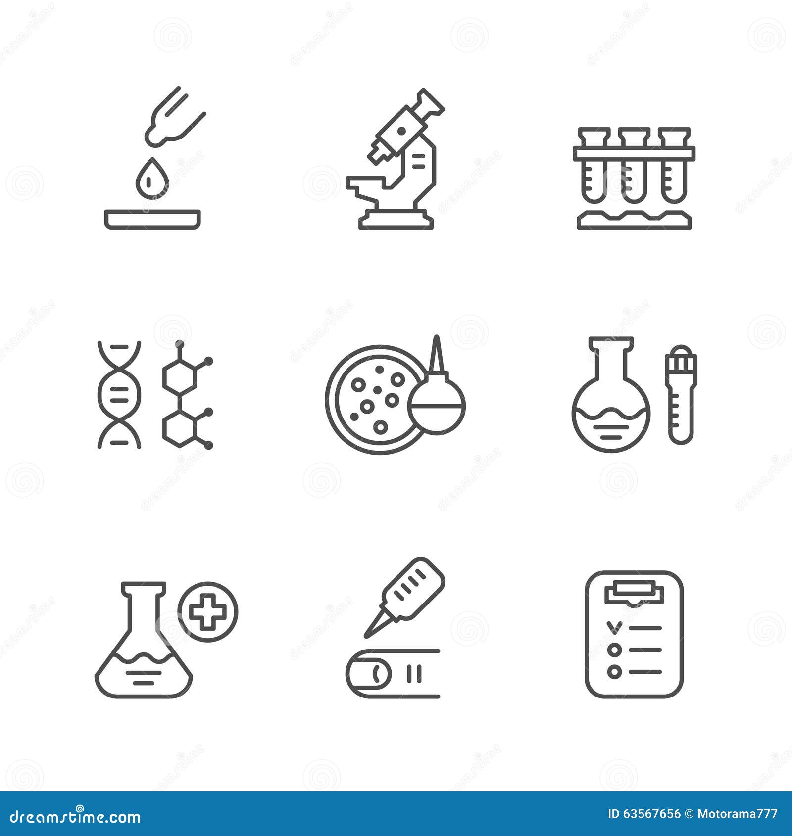 Set Line Icons of Medical Analysis Stock Vector - Illustration of ...