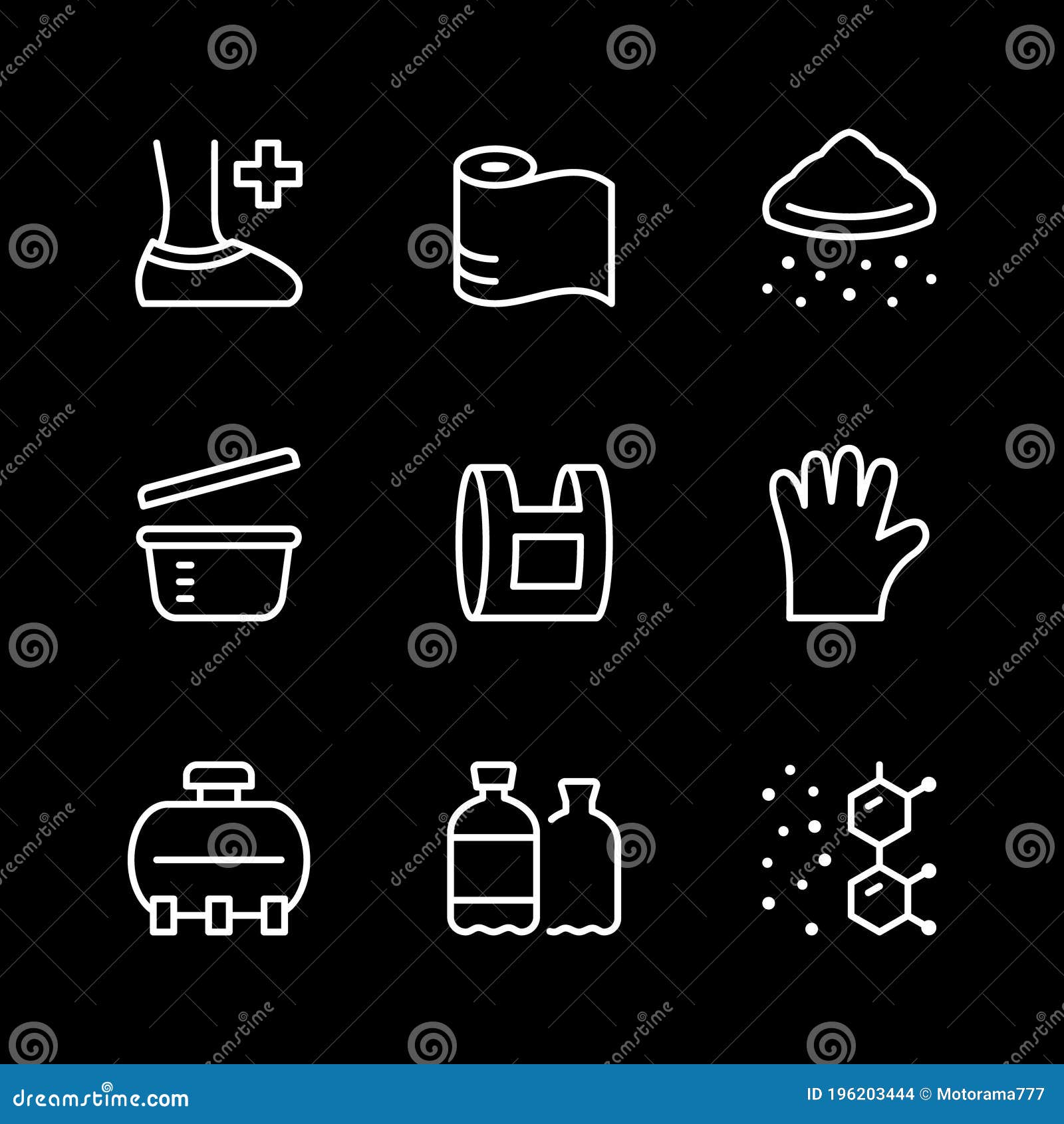 Set Line Icons of Polyethylene or Polythene Stock Vector - Illustration ...