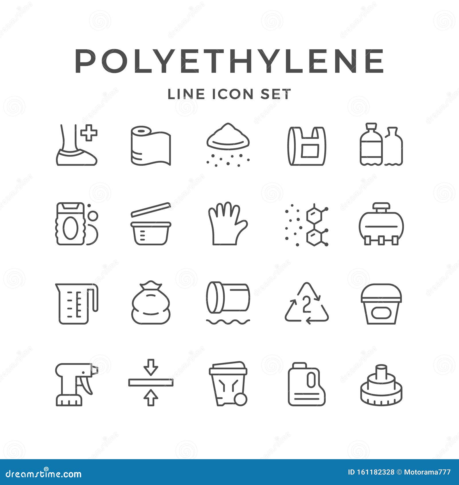 Polyethylene PE, Polythene, Polyethene Plastic, Chemical Structure ...