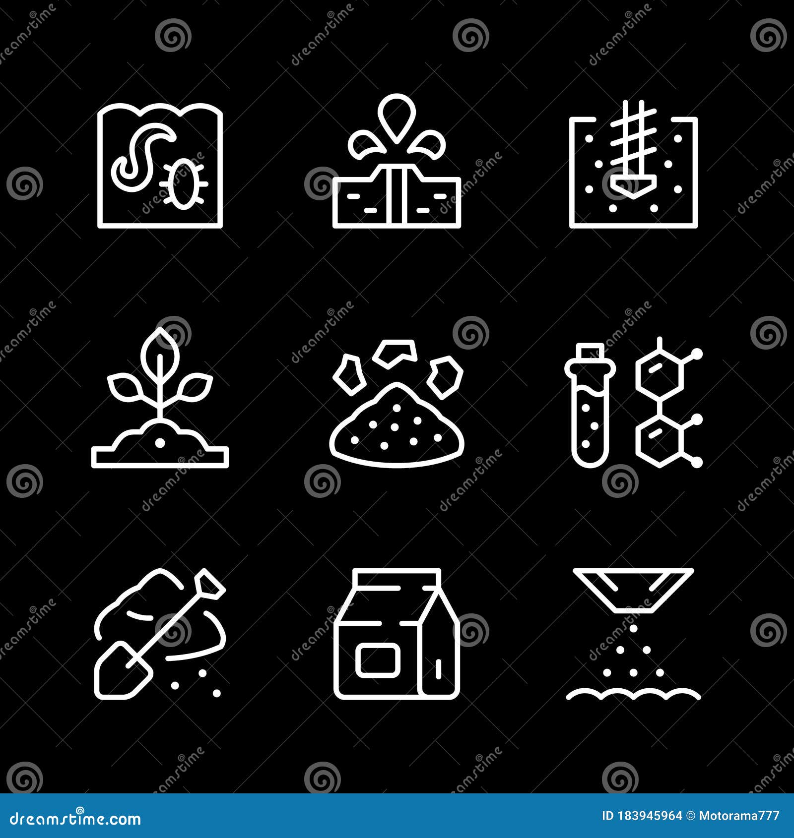 Set line icons of soil stock vector. Illustration of organic - 183945964
