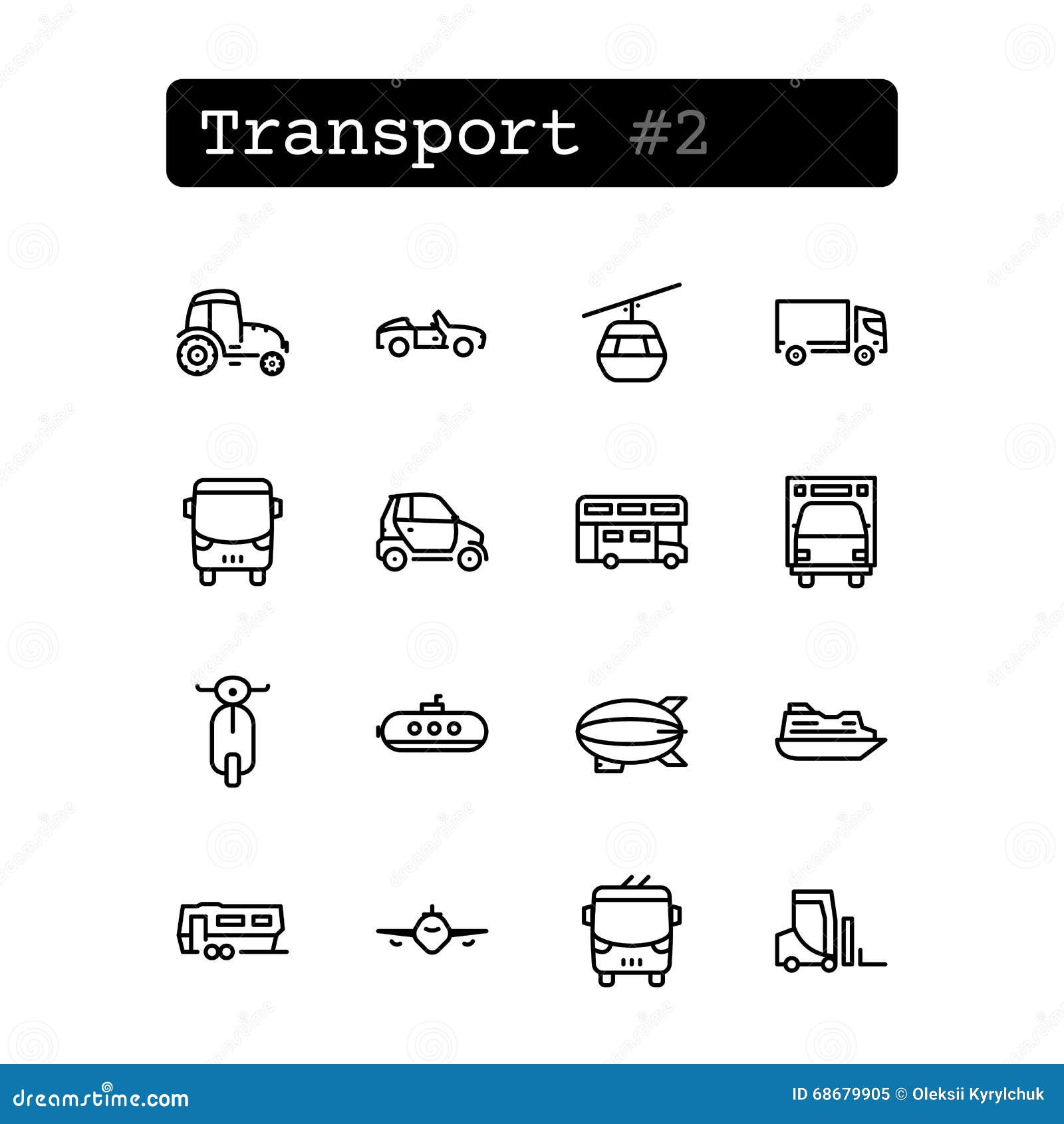 Set Line Icons. Vector. Transport Stock Vector - Illustration of line ...