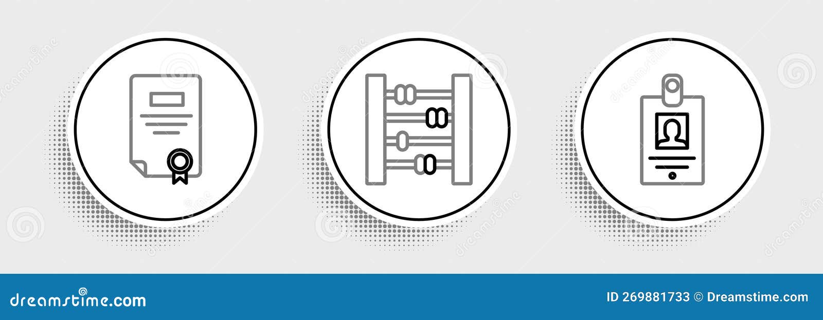 Set Line Identification Badge, Certificate Template and Abacus Icon ... Set Line Identification Badge, Certificate Template and Abacus Icon ...
